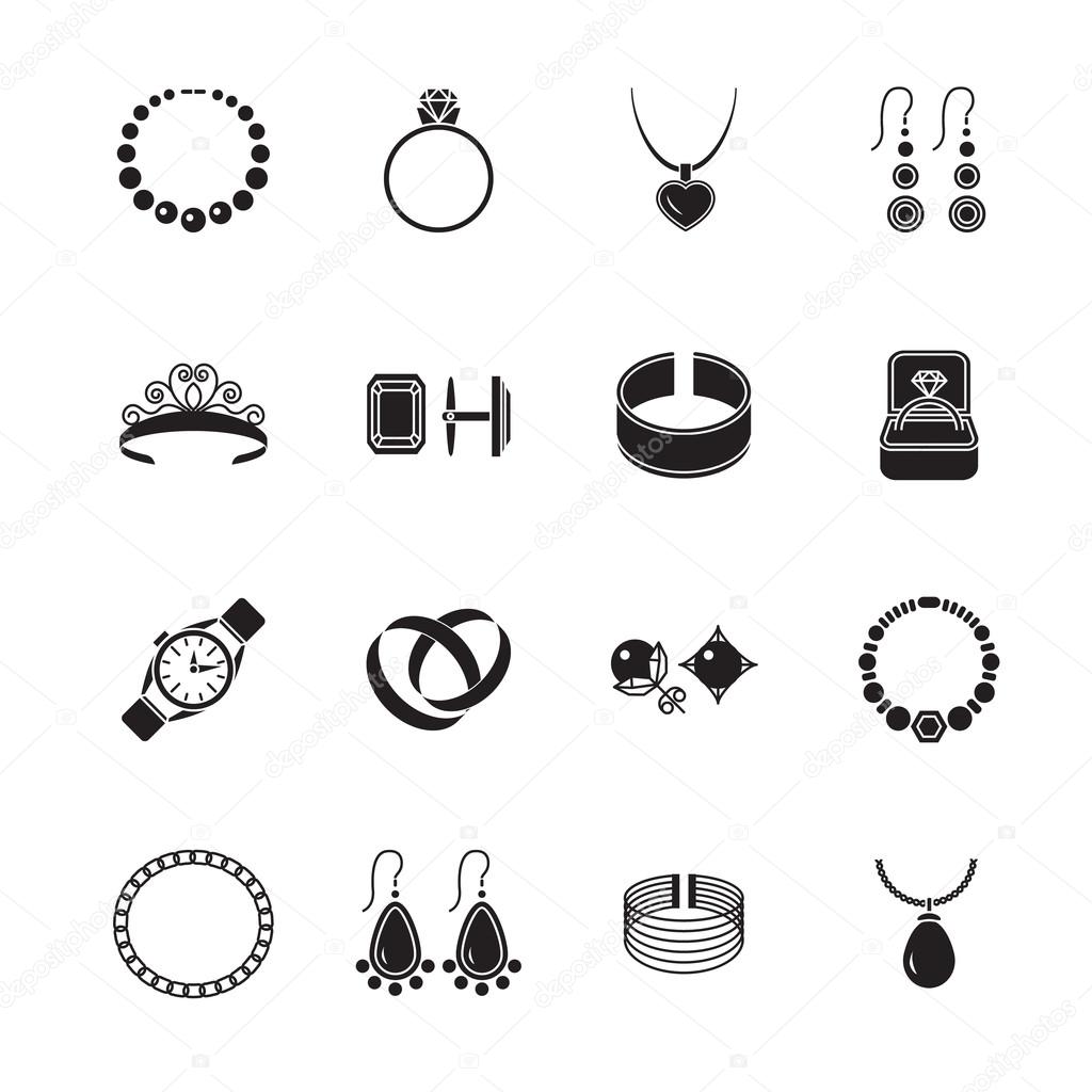Jewelry icon black — Stock Vector © macrovector #48433425