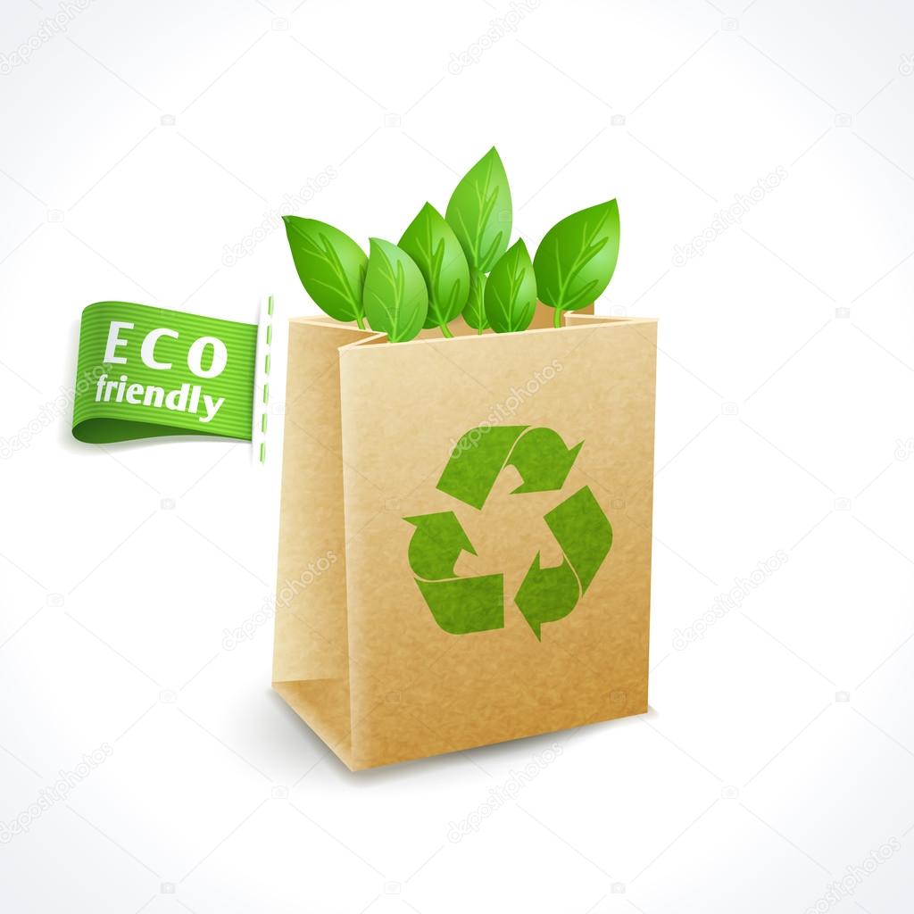 Ecology symbol paper bag Stock Vector Image by ©macrovector #48805511
