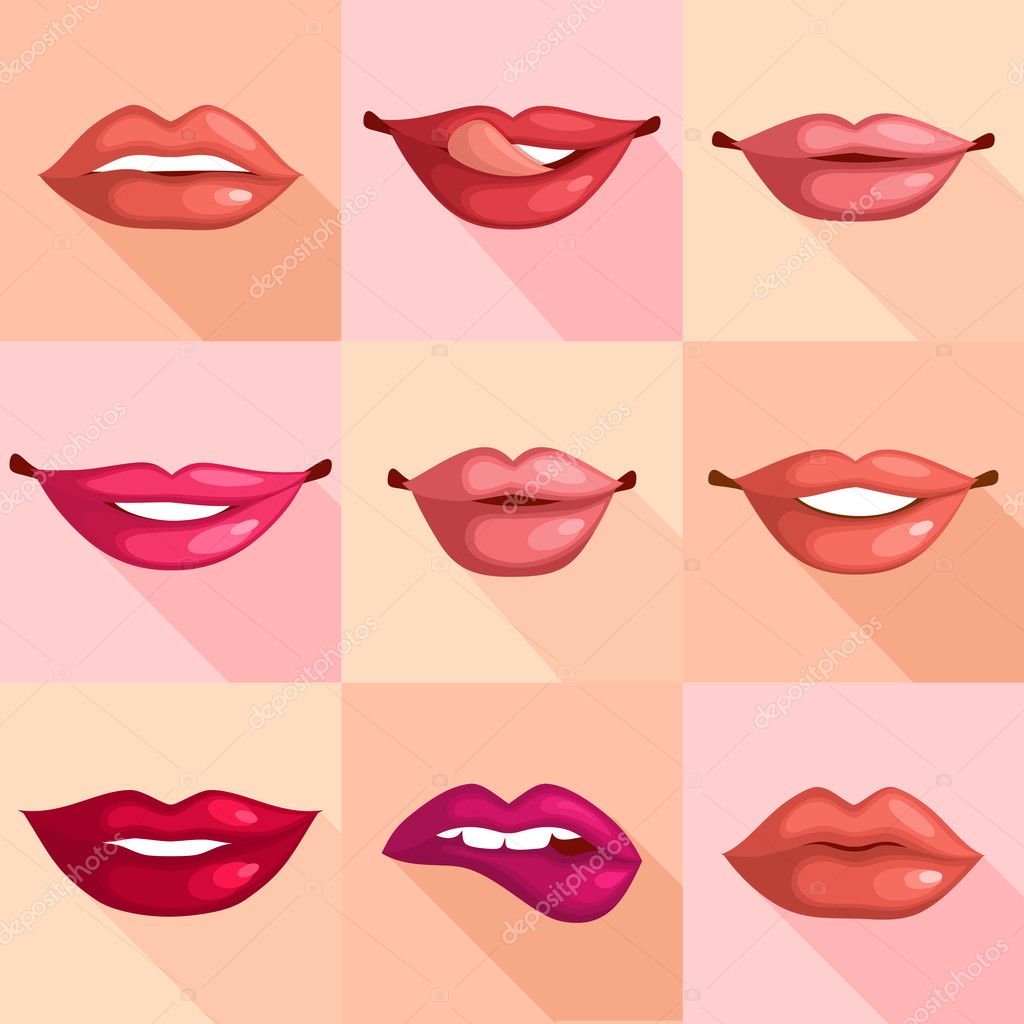 Set Of Lips Stock Vector Image By ©macrovector 50260787