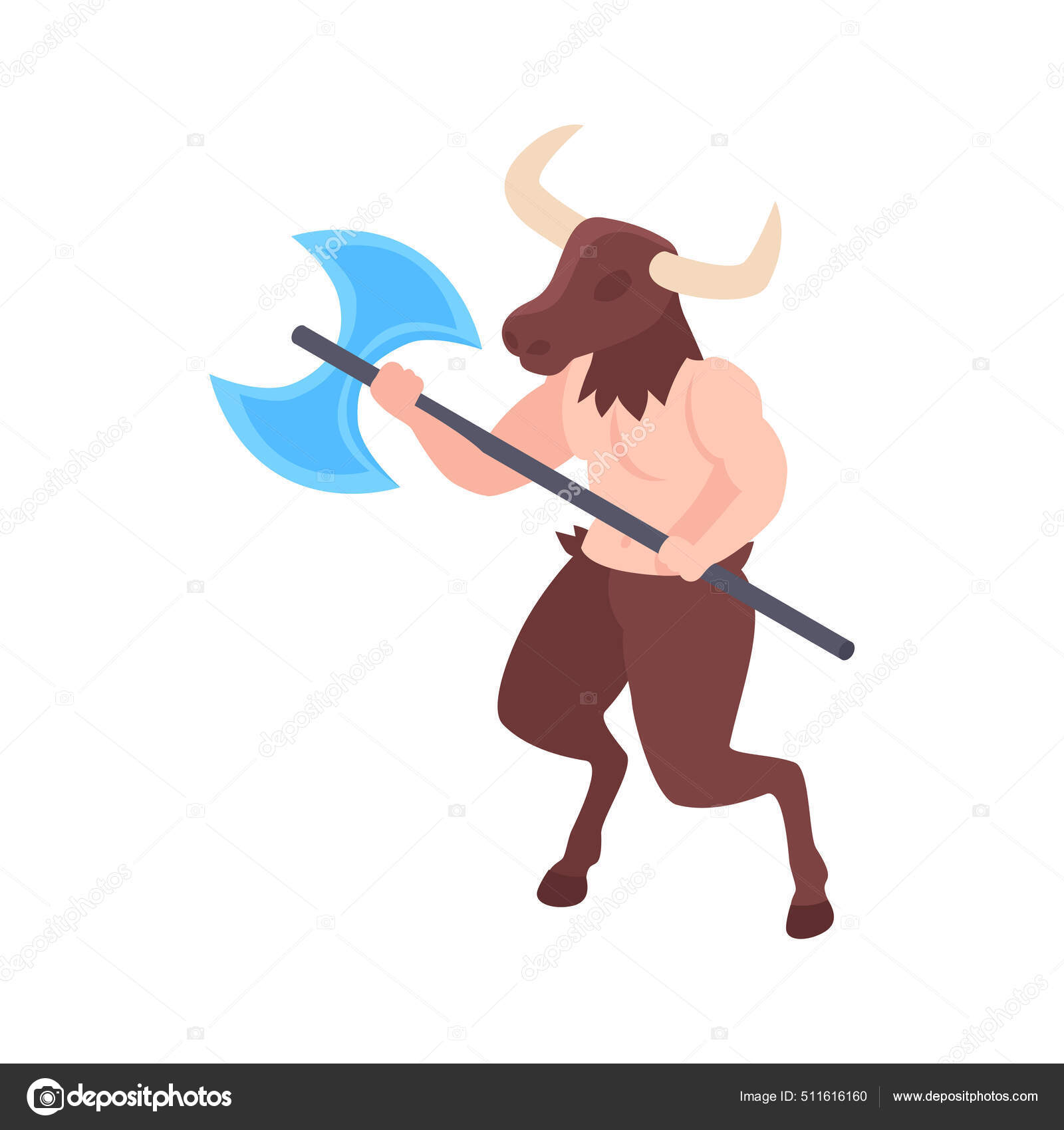Minotaur Isometric Illustration Stock Vector by ©macrovector 511616160