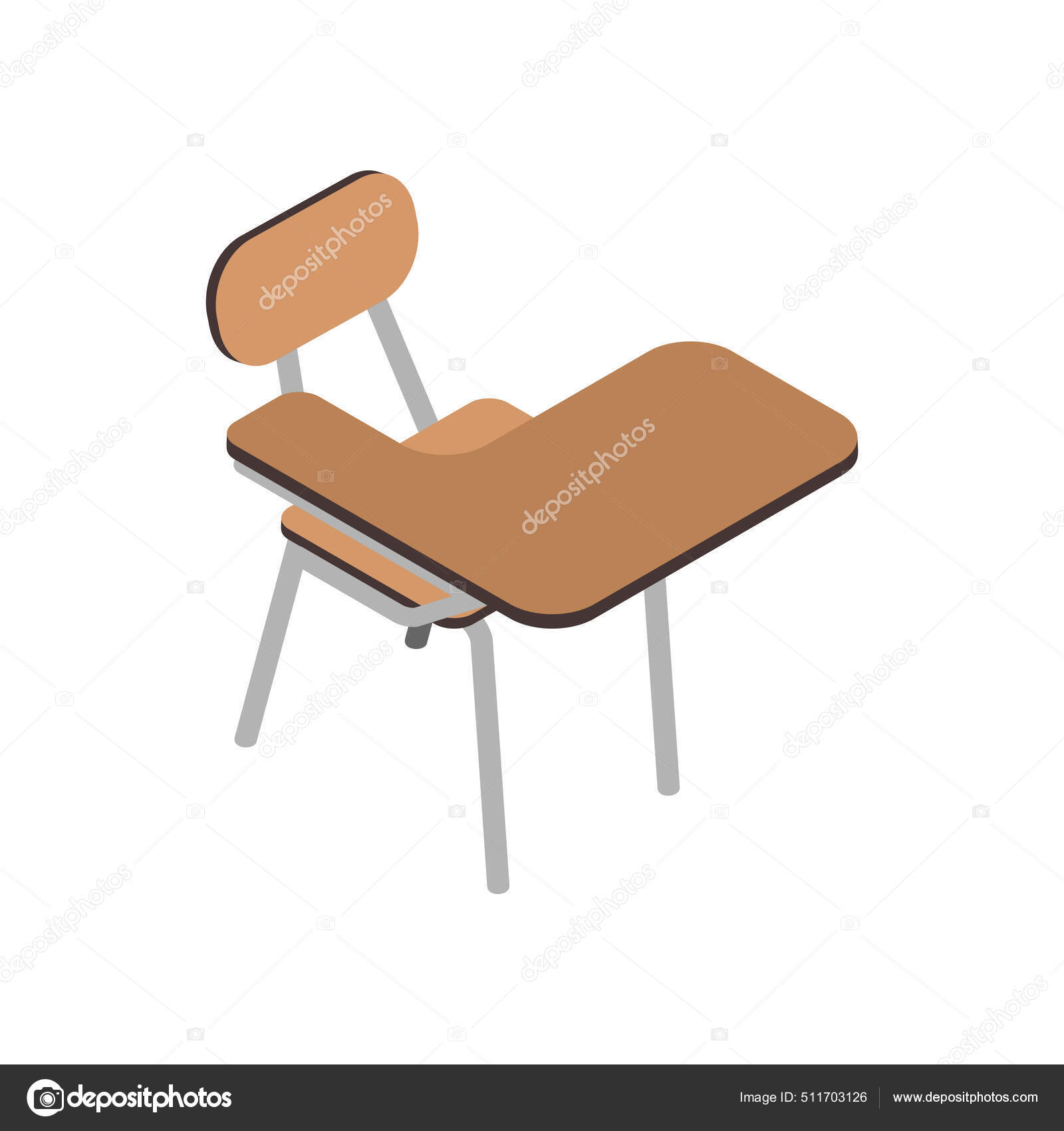 School Desk Icon Stock Illustration by ©macrovector #511703126