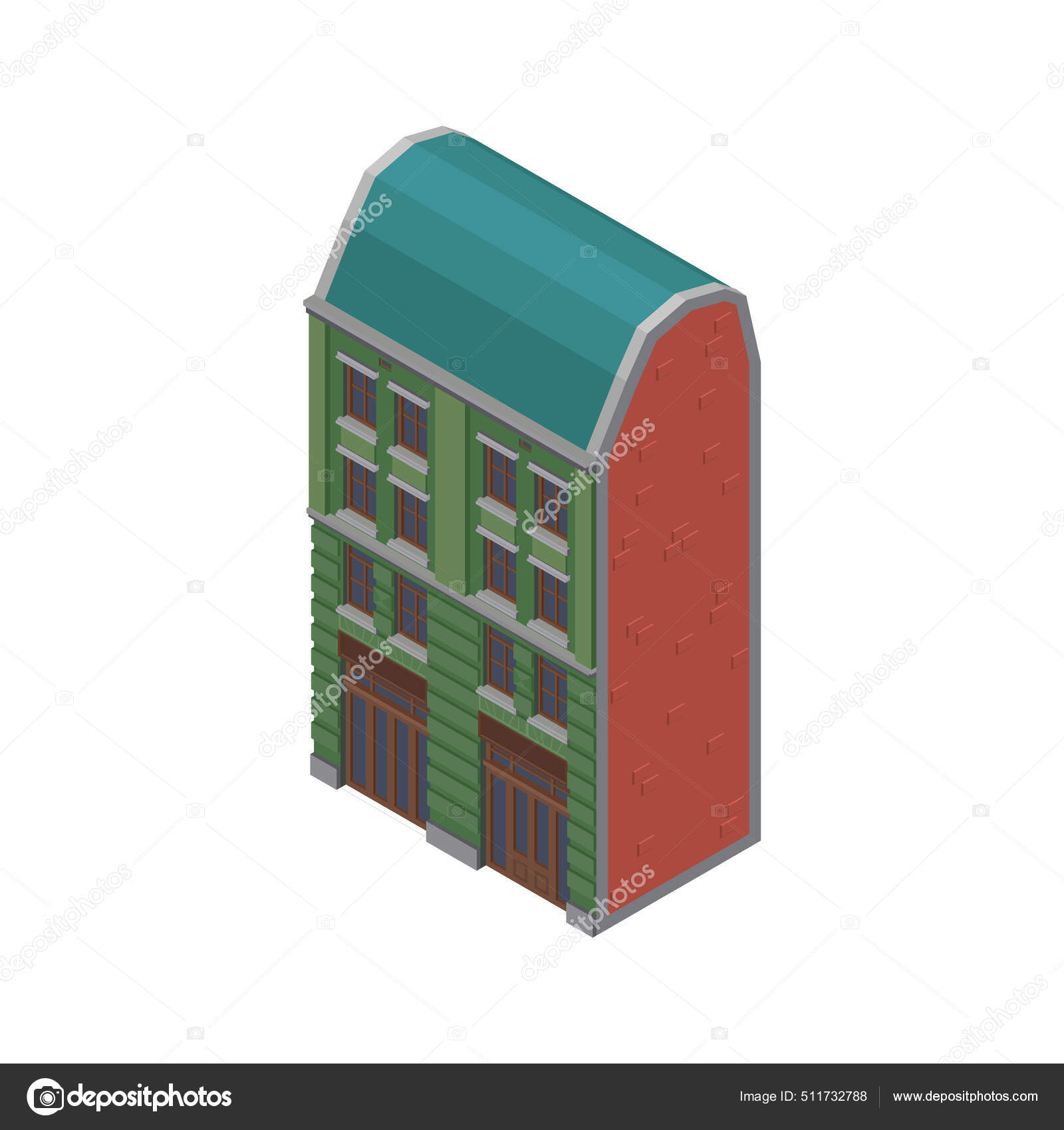 Suburban Building Illustration Stock Vector Image by ©macrovector ...