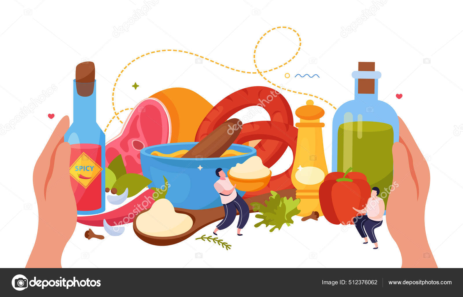 Spices Flat Background Stock Illustration By ©macrovector 512376062