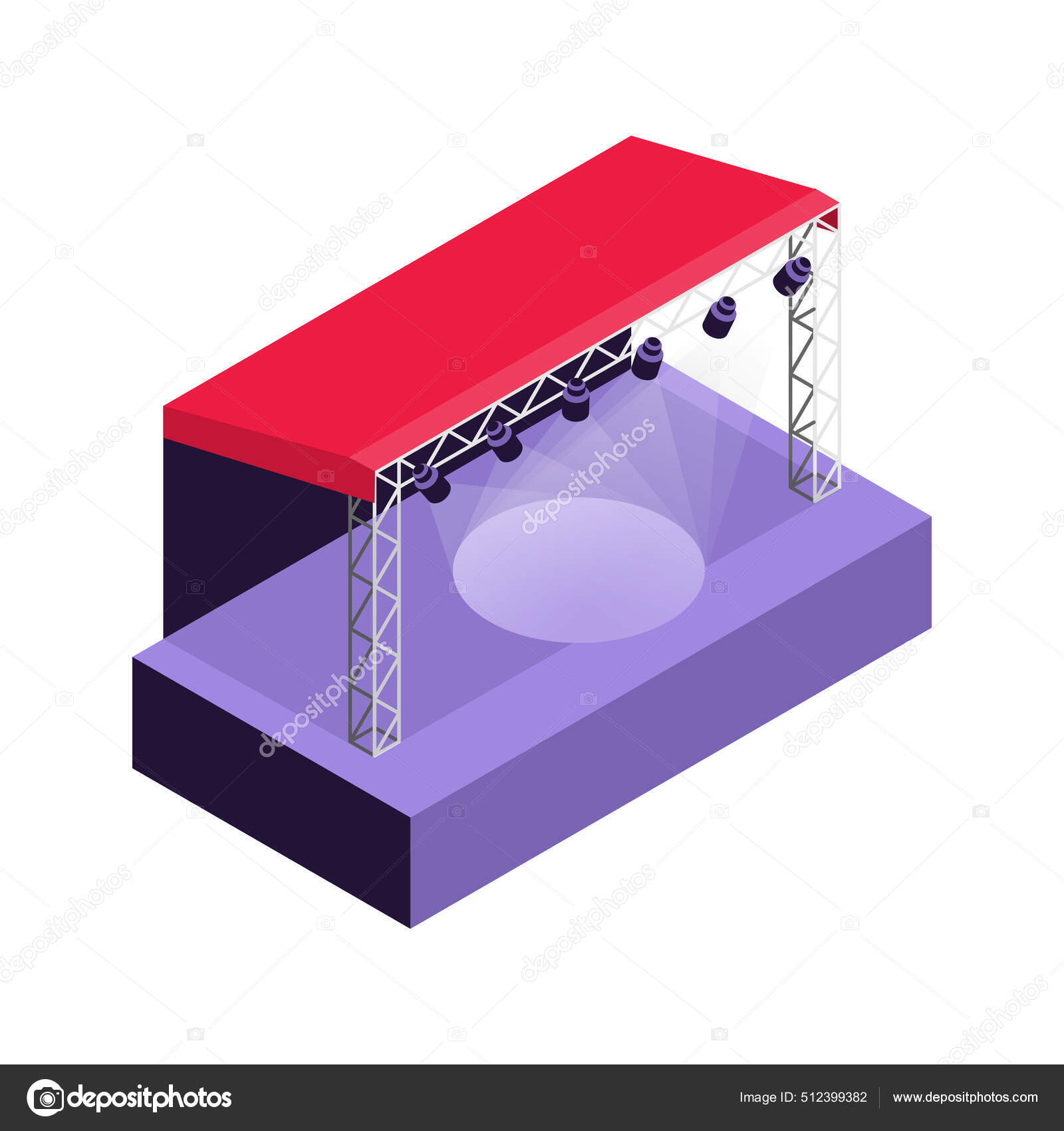 Isometric Stage Illustration Stock Vector by ©macrovector 512399382