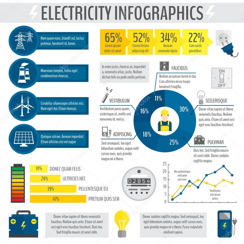 Infografía de electricidad Vector de stock por ©macrovector 51500189