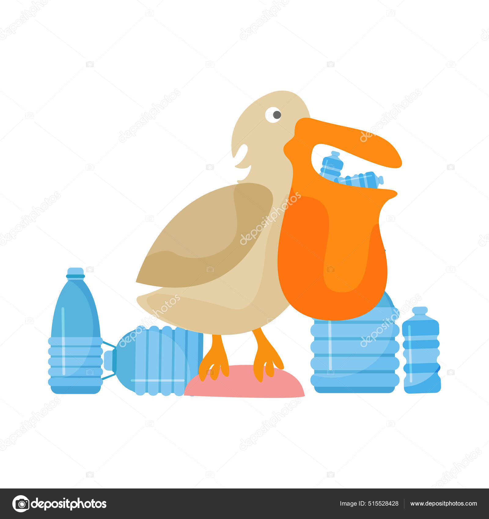 Plastic Pollution Concept Stock Illustration by ©macrovector #515528428