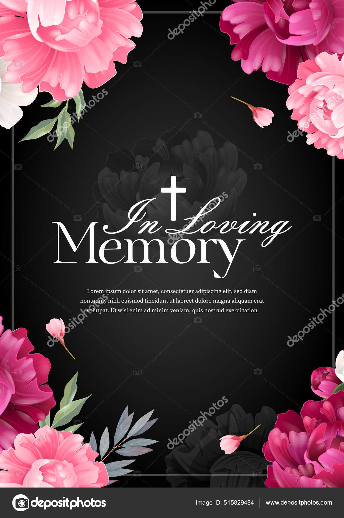 In Loving Memory Card Stock Vector by ©macrovector 515829484