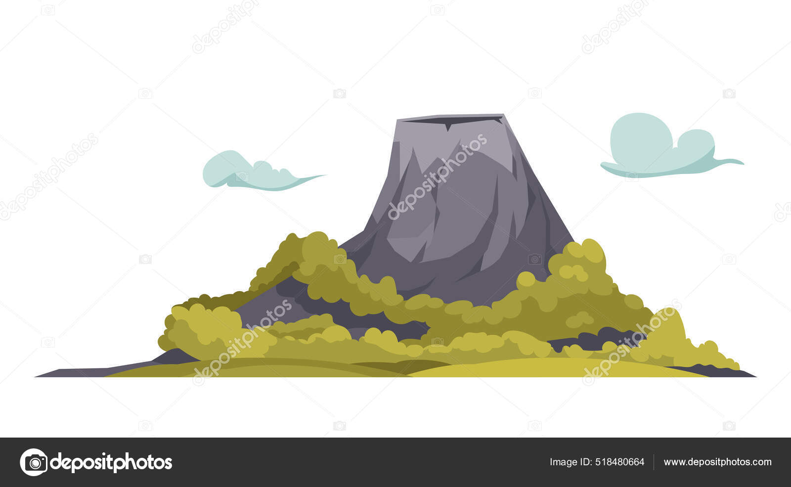 Volcán Composición de dibujos animados Vector de stock por ©macrovector ...