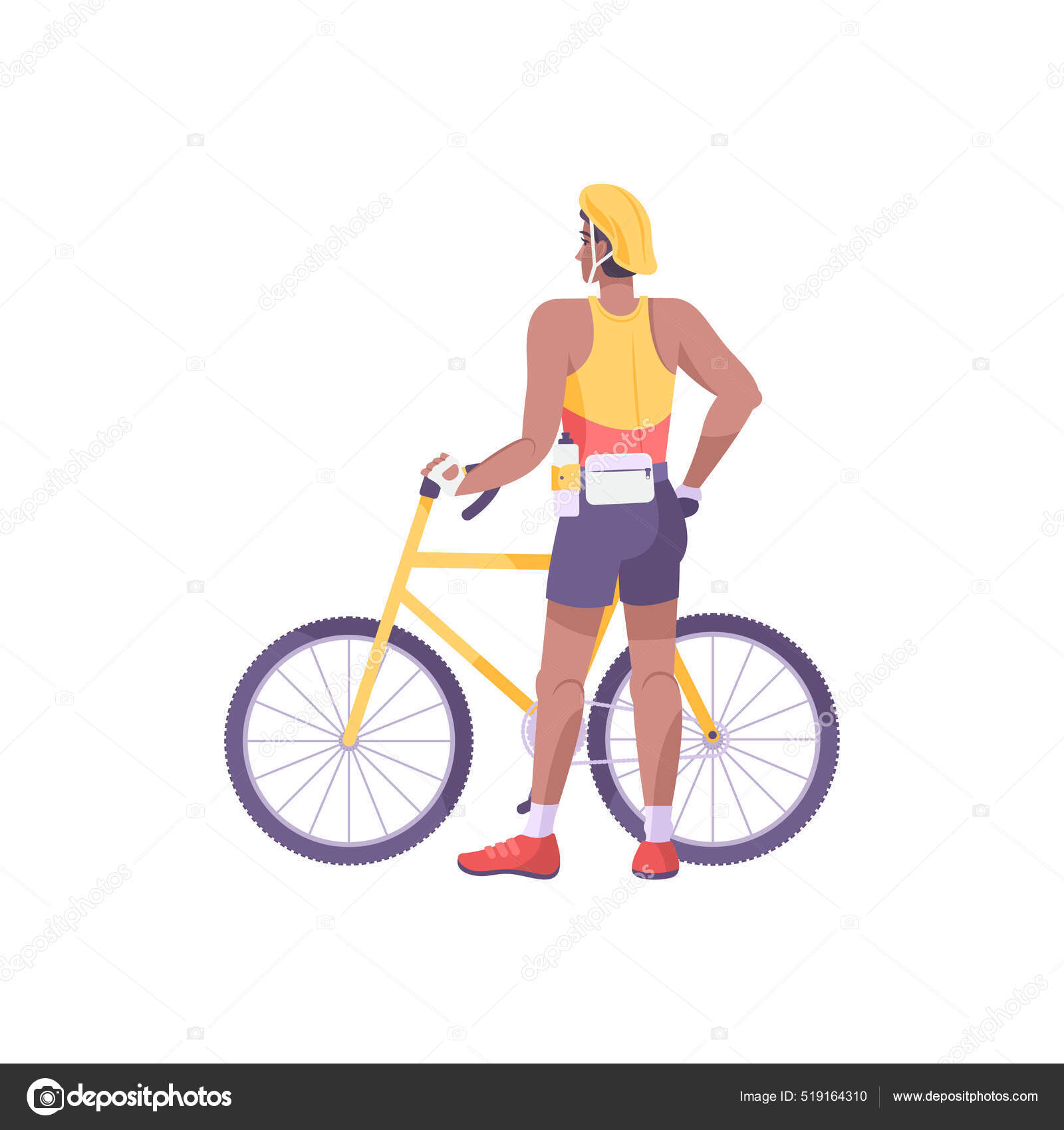 Bike Rider Tourism Composition Stock Vector by ©macrovector 519164310