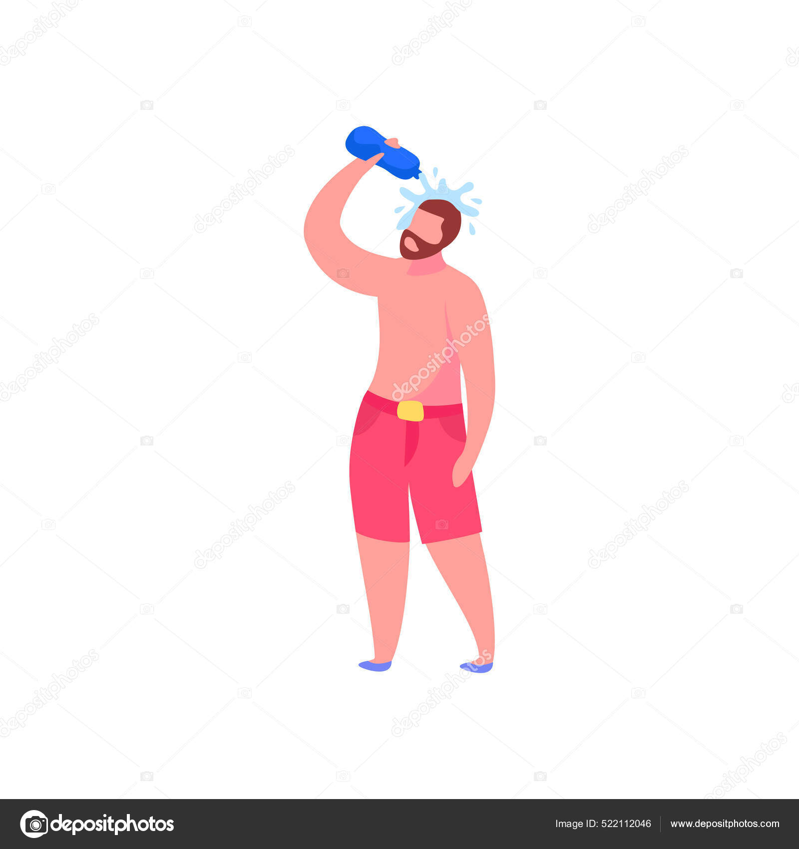 Swilling Down Water Composition Stock Illustration by ©macrovector ...