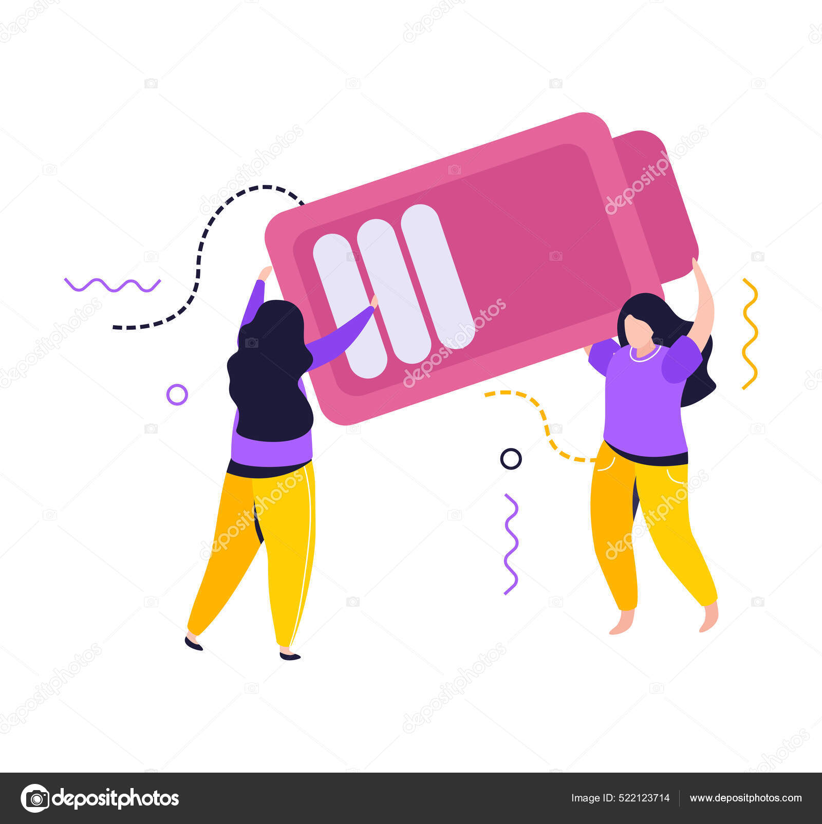 Carrying Battery People Composition Stock Vector by ©macrovector 522123714