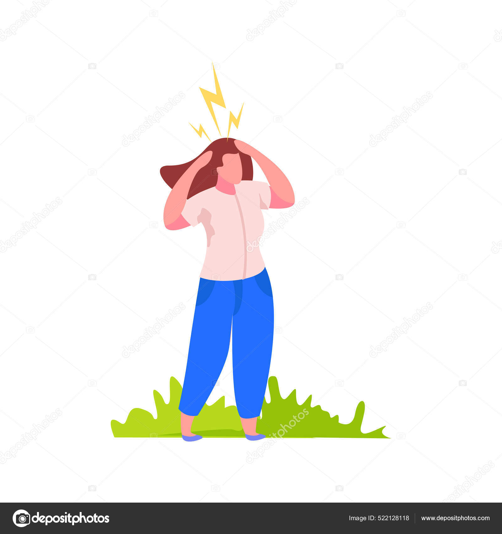 Head Overheating Flat Composition Stock Vector Image by ©macrovector ...