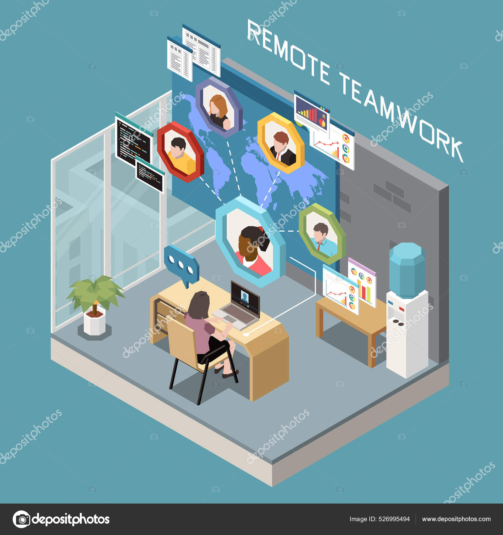 Remote Management Concept Stock Vector by ©macrovector 526995494