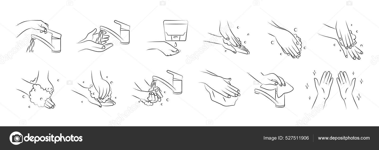 Hand Washing Set Stock Vector By ©macrovector 527511906