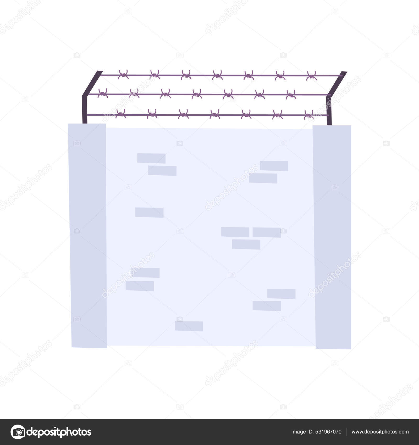 Prison Wall Flat Composition Stock Vector by ©macrovector 531967070