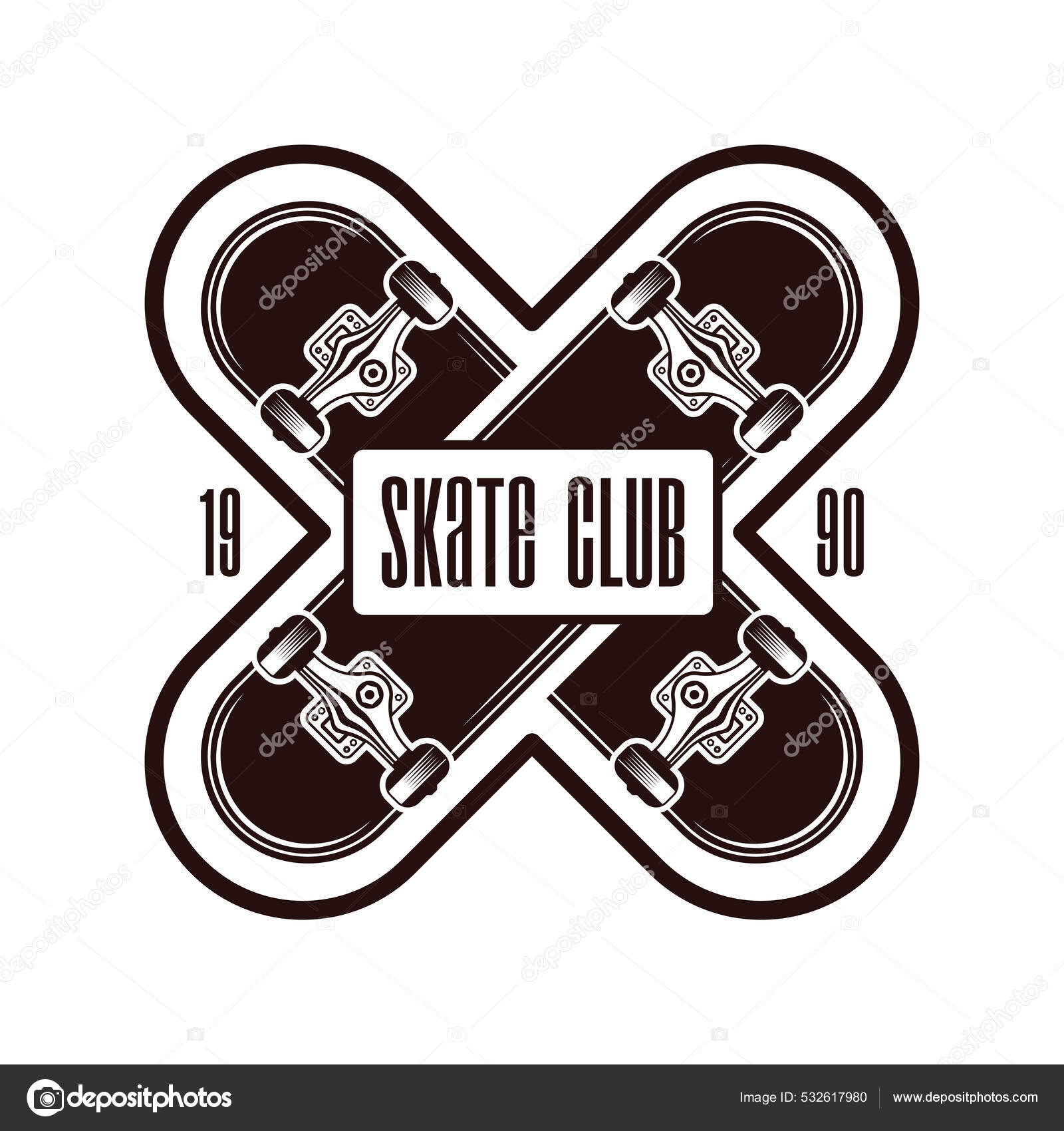 Skate Club Emblem Composition Stock Vector Image by ©macrovector #532617980