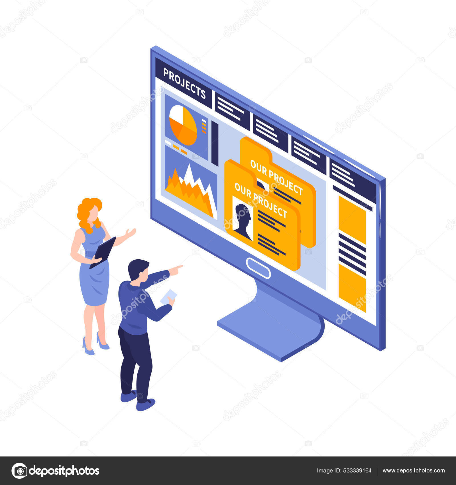 Computer Project Strategy Composition Stock Vector Image by ©macrovector #533339164