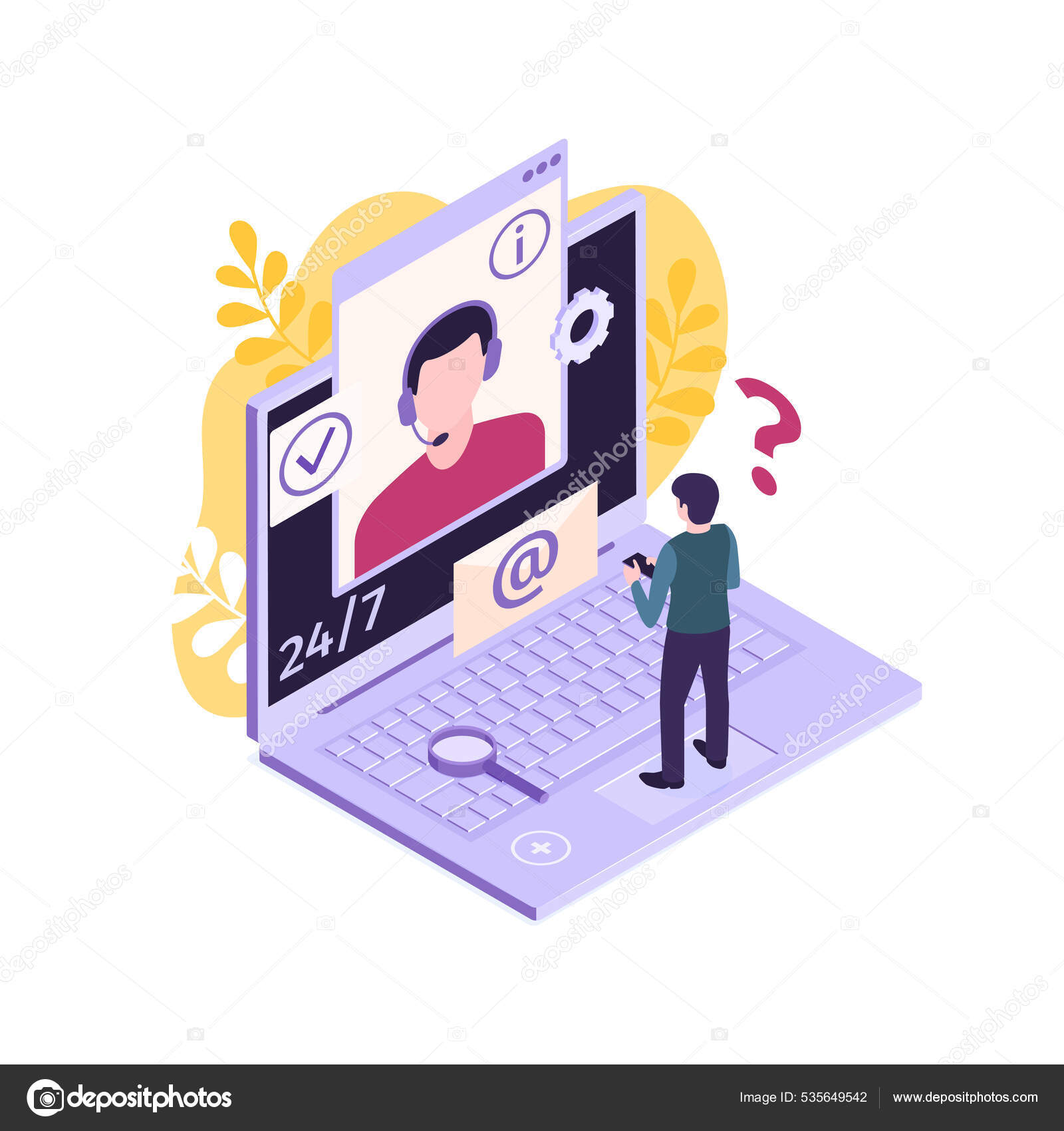 Email Technical Support Composition Stock Illustration by ©macrovector ... Email Technical Support Composition Stock Illustration by ©macrovector ...