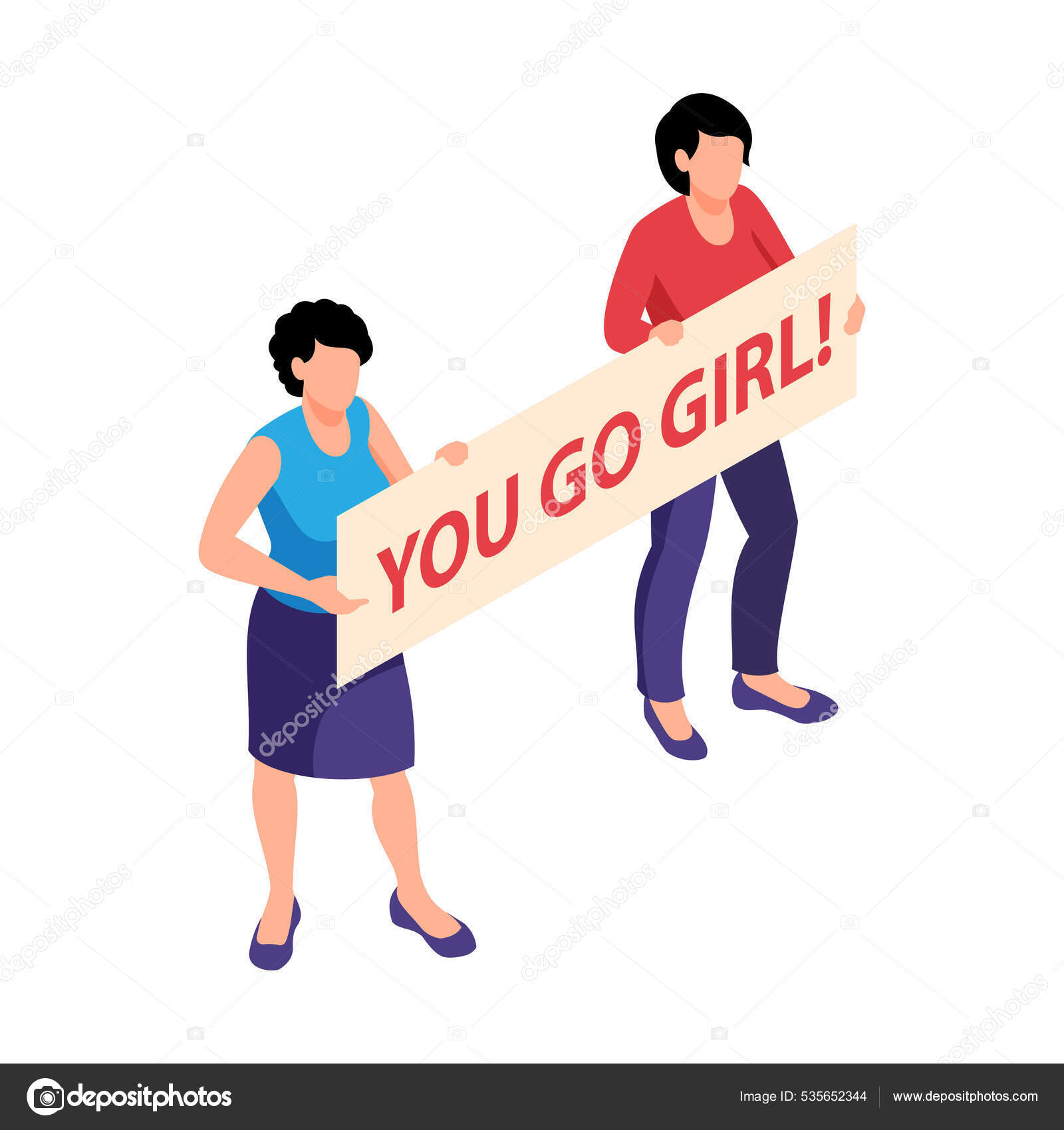 You Go Girl Composition Stock Illustration by ©macrovector #535652344
