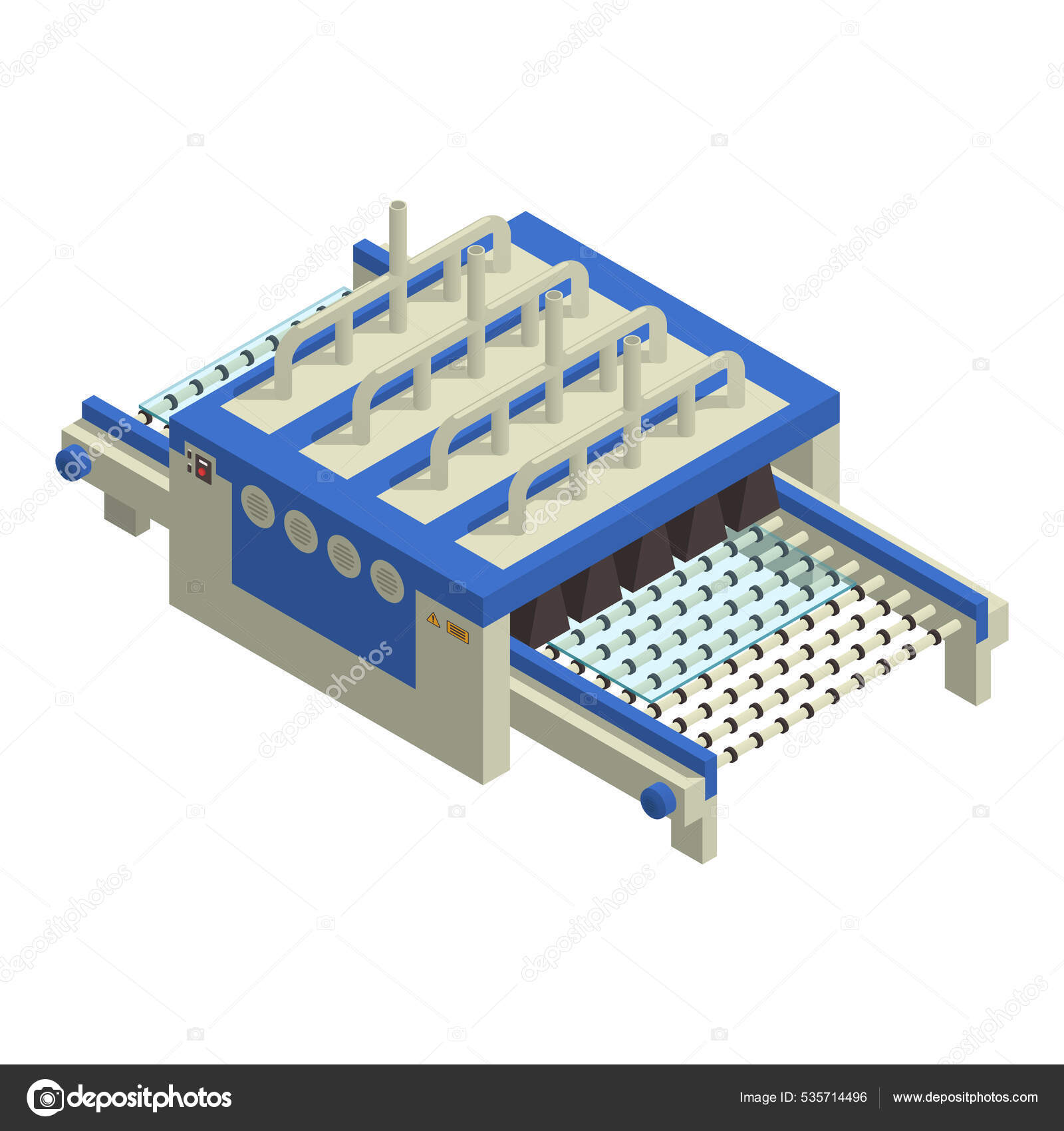 Glass Production Line Composition Stock Vector Image by ©macrovector ...