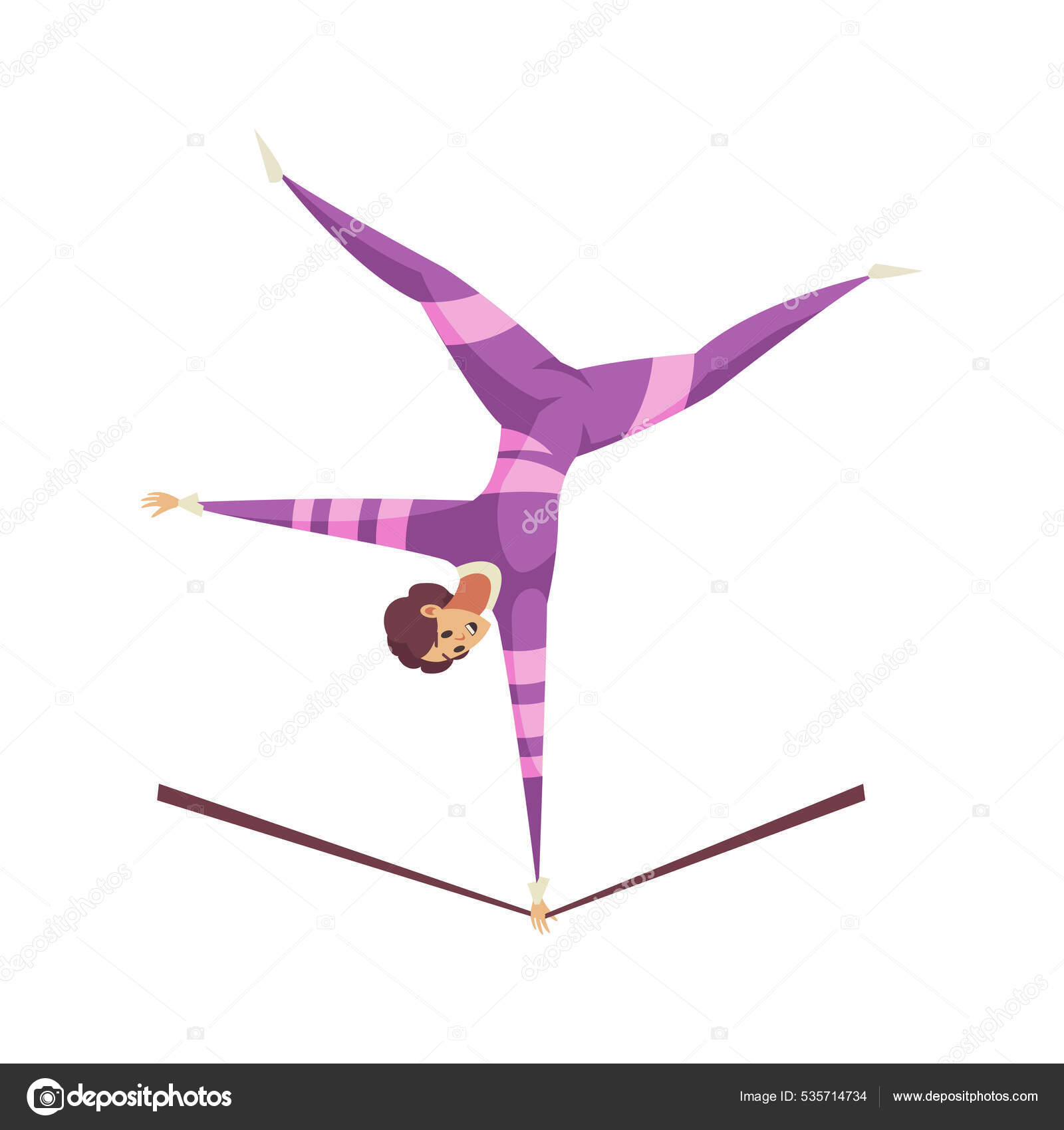 Rope Equilibrist Circus Composition Stock Vector by ©macrovector 535714734