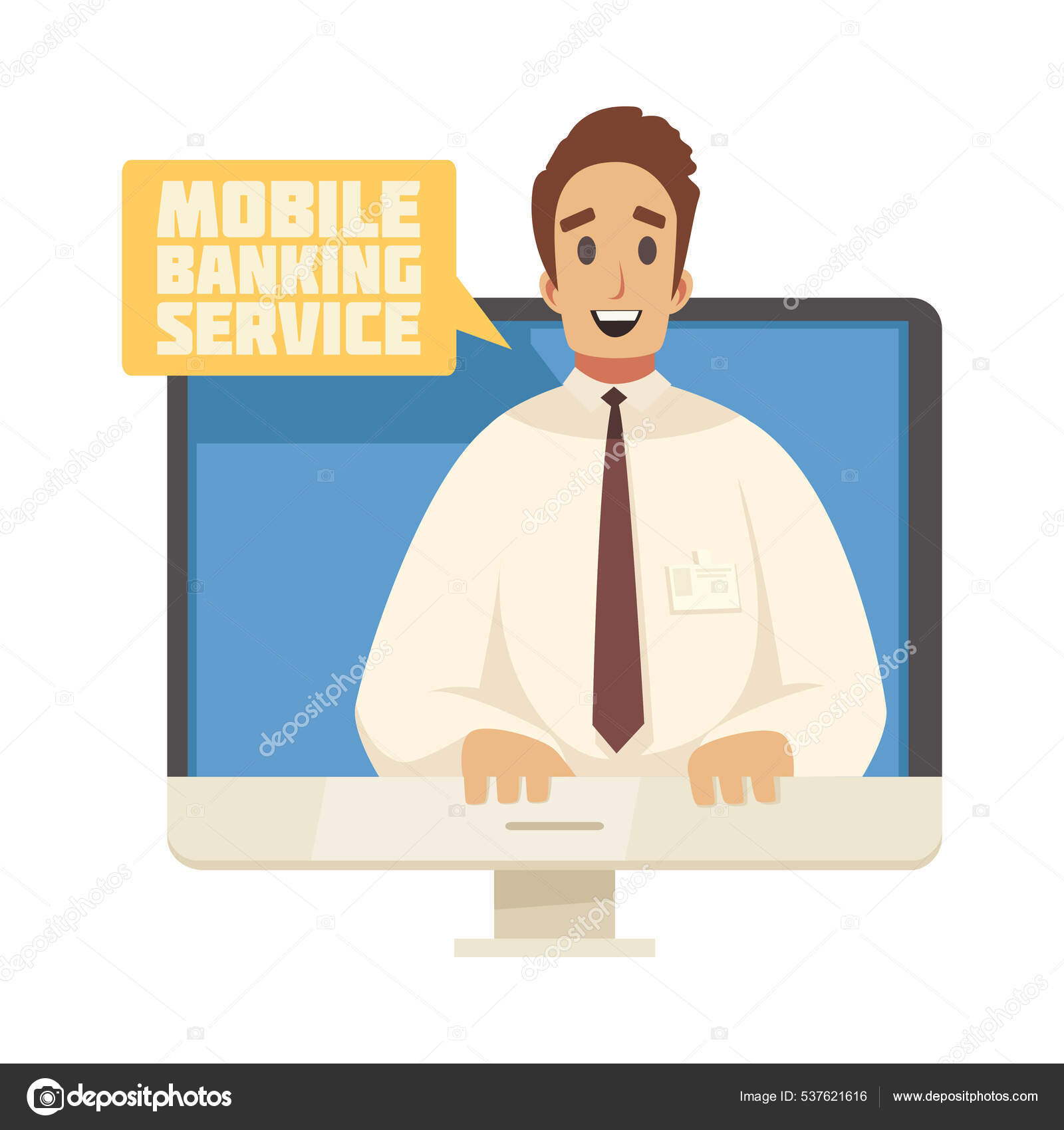 Online Banking Assistant Composition Stock Vector by ©macrovector 537621616