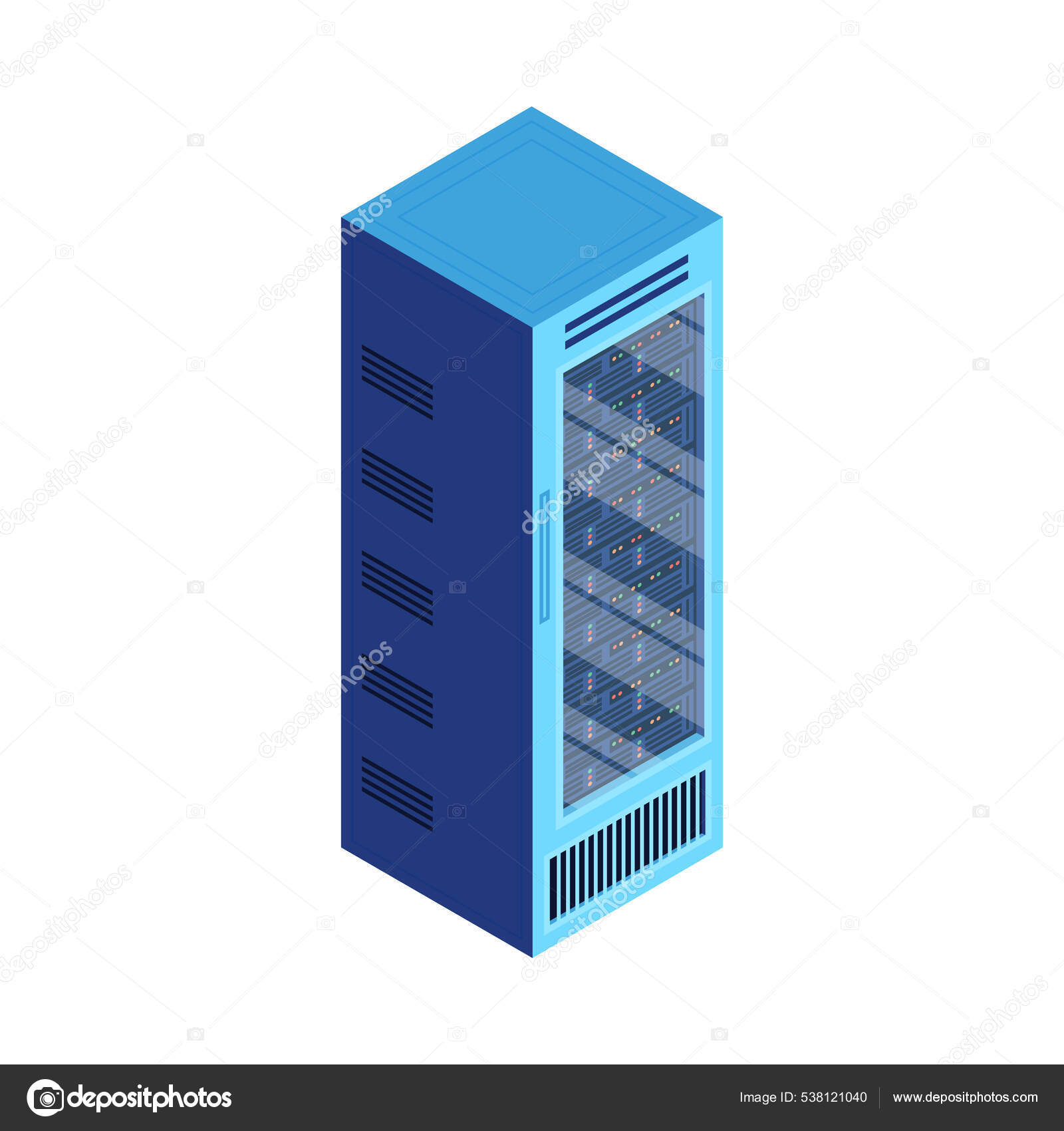 Isometric Server Rack Composition Stock Vector by ©macrovector 538121040