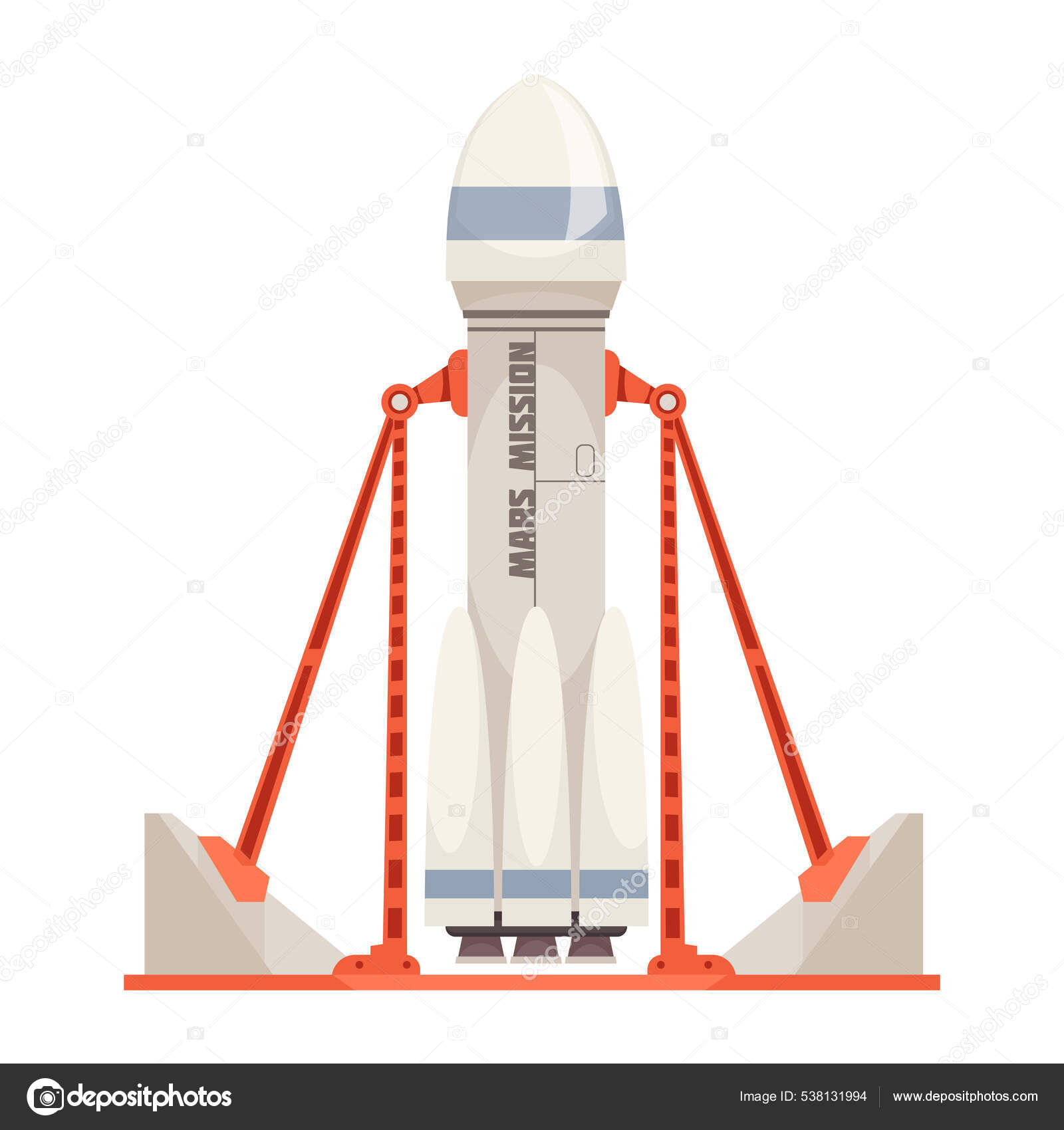 Mars Mission Rocket Composition Stock Vector Image by ©macrovector ...