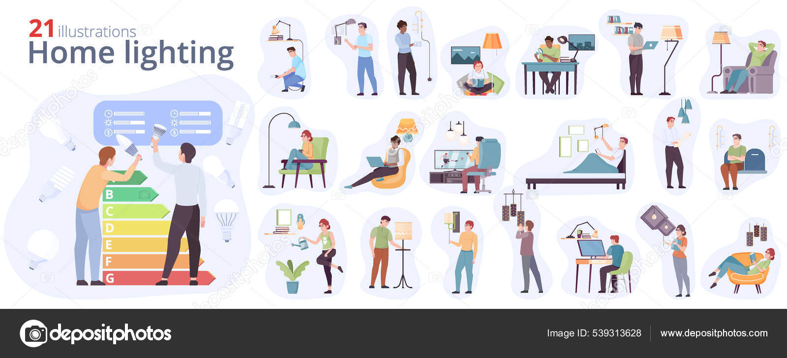 Home Lighting Composition Stock Vector Image by ©macrovector #539313628