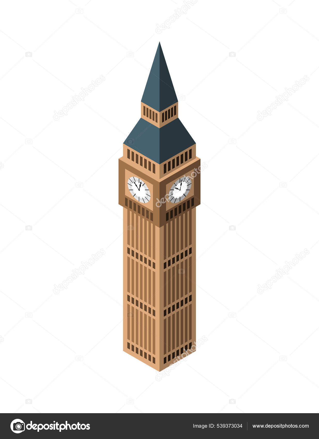 Big Ben Tower Composition Stock Vector Image by ©macrovector #539373034