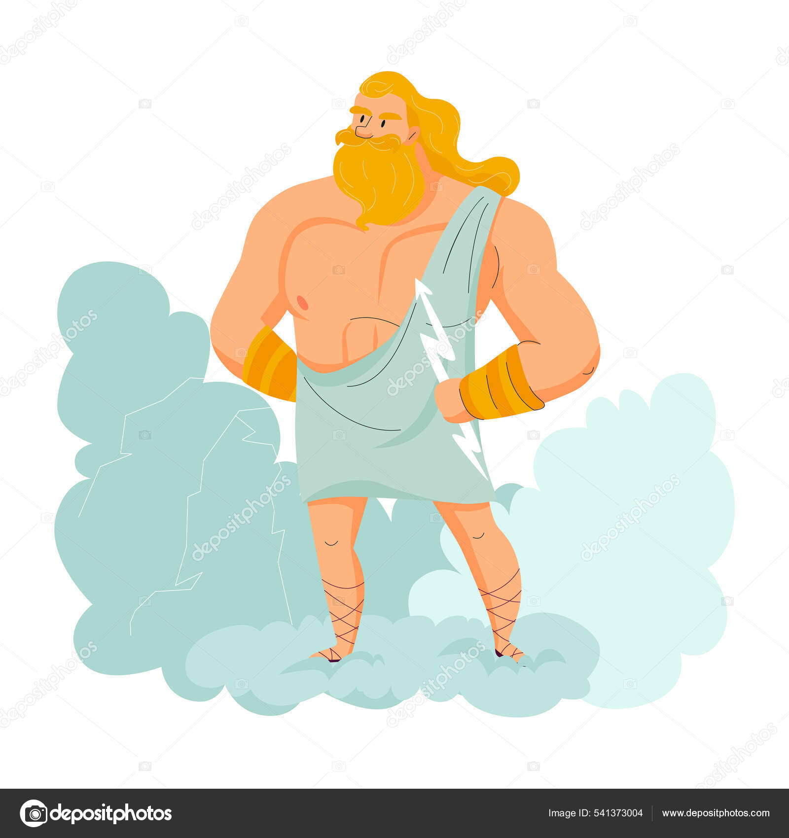 Zeus Cartoon Illustration Stock Illustration by ©macrovector #541373004