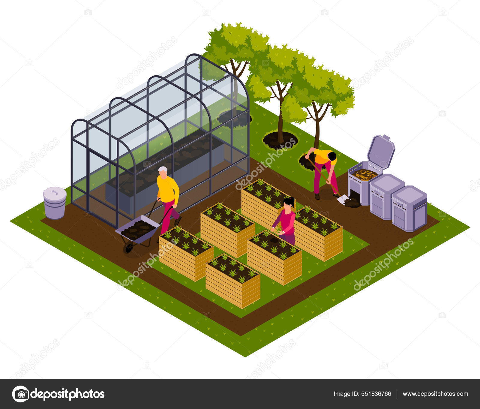 Ilustrasi Isometrik Kantor Peternakan Vektor Stok oleh ©macrovector ...