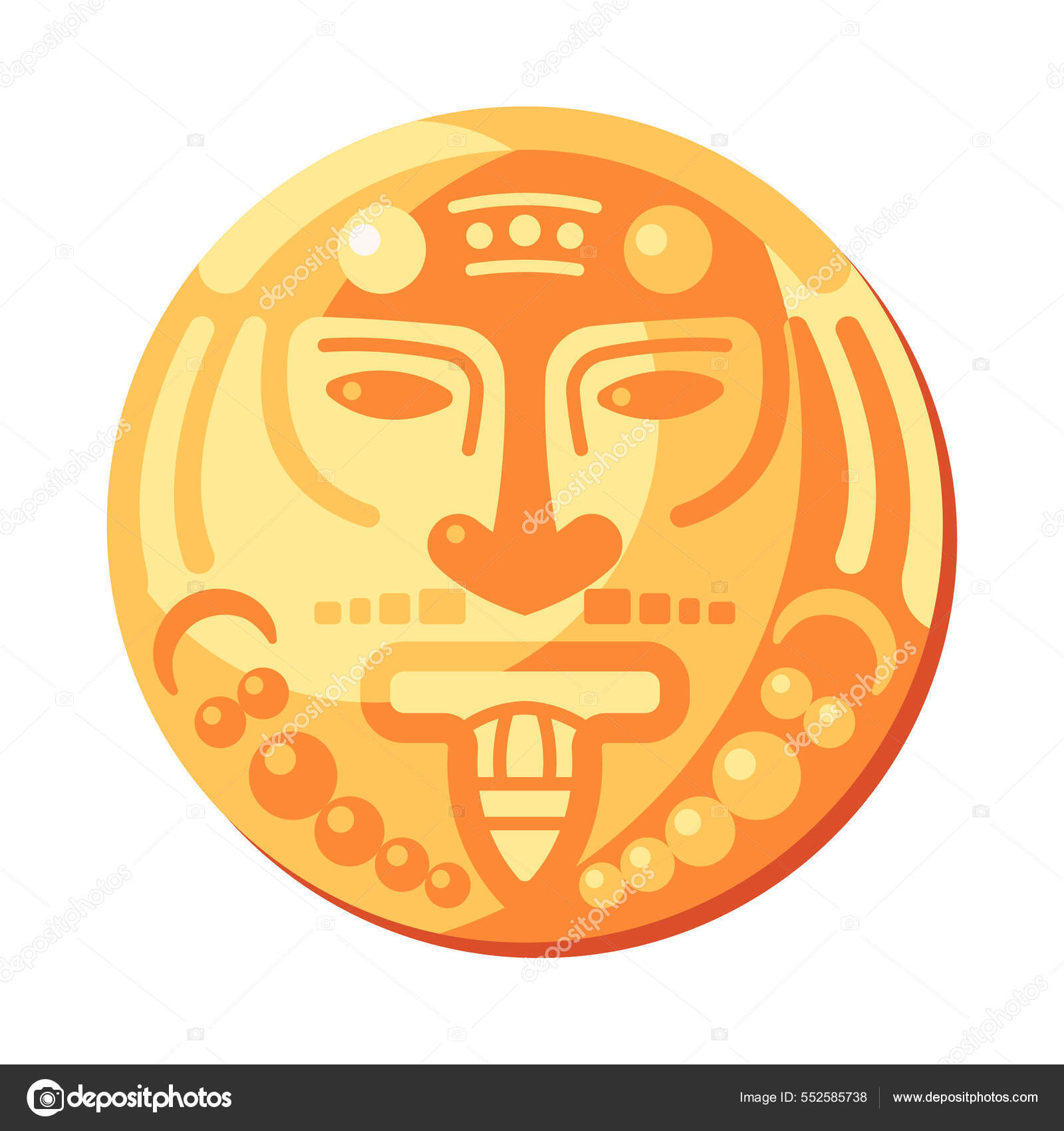 Maya Solar Deity Composition Stock Vector by ©macrovector 552585738