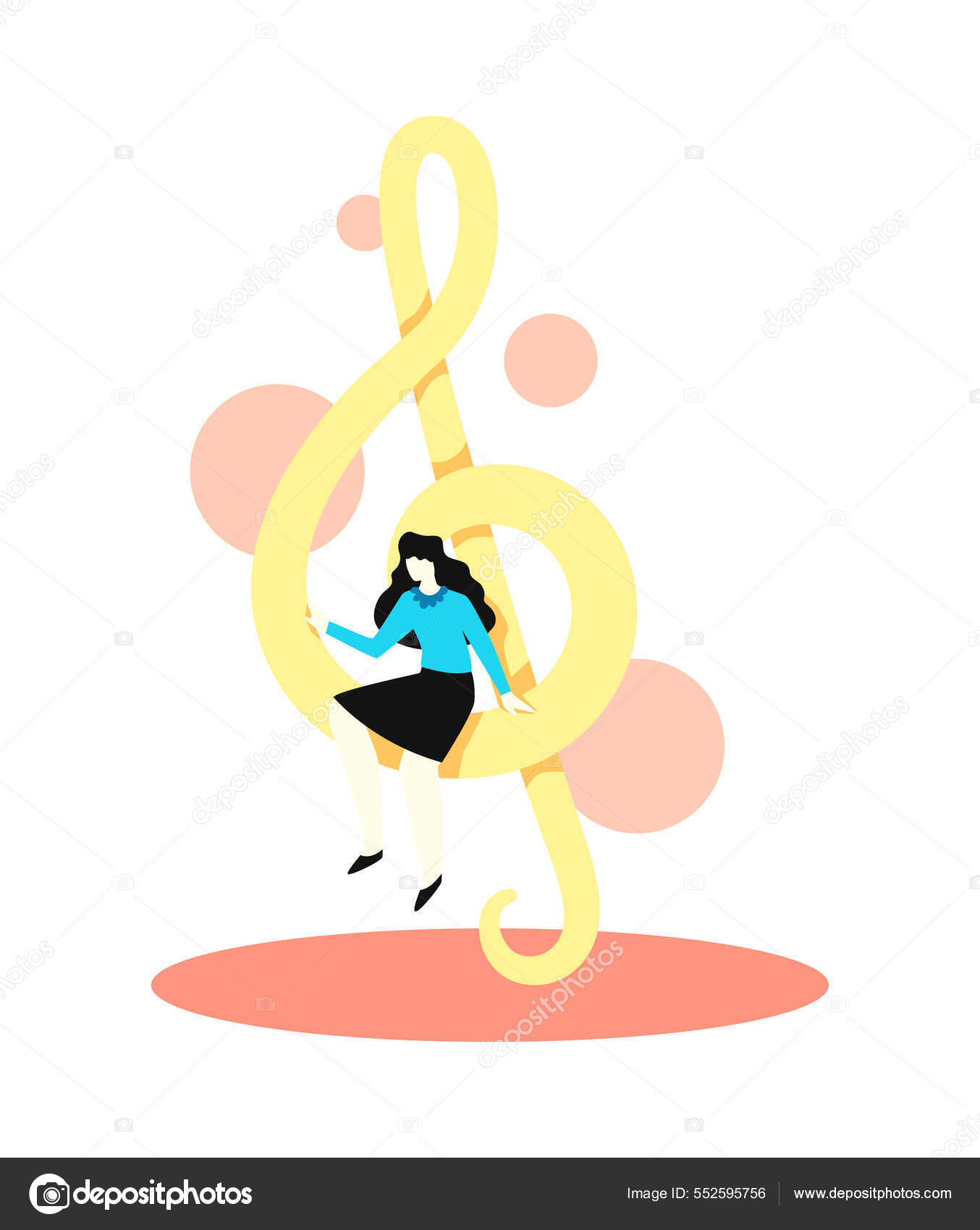 Composición musical de Treble Clef Vector de stock #552595756 de ...