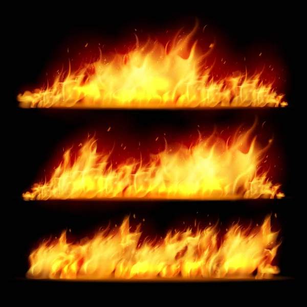 Fire Flame Realistic Background Stock Vector by ©macrovector 264823678