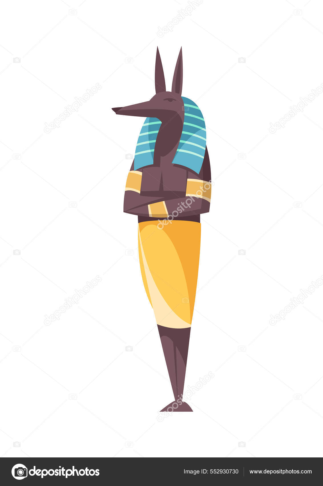 Komposisi Anubis Dewa Mesir Vektor Stok oleh ©macrovector 552930730