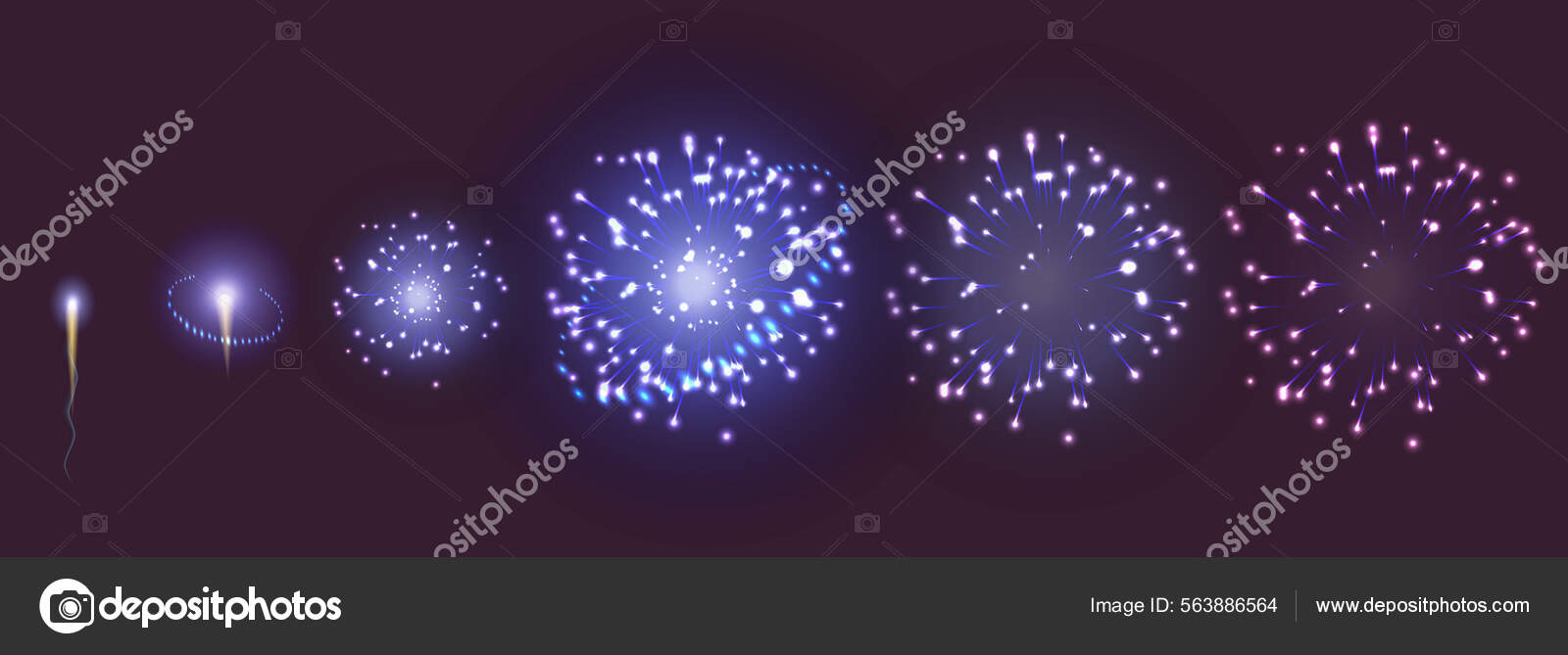 Fireworks Animation Stages Set Stock Vector By ©macrovector 563886564