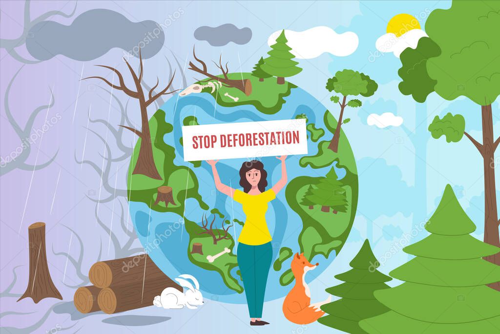 Deforestación Antecedentes ilustración Vector de stock por ©macrovector ...