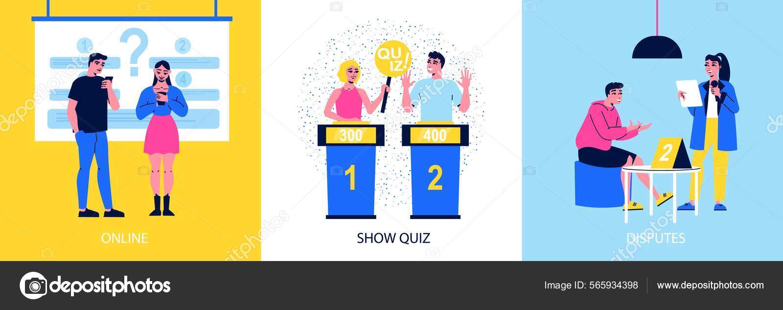 Tv Quiz Design Concept Stock Vector Image by ©macrovector #565934398