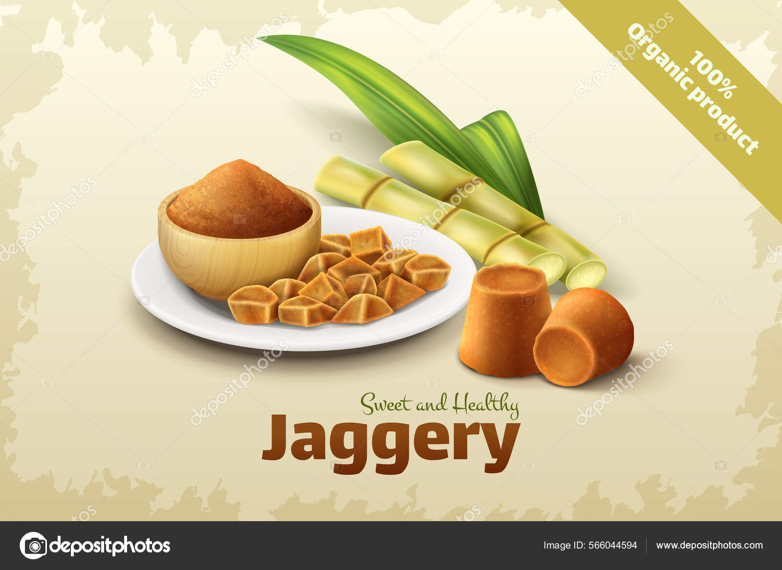 Realistic Jaggery Illustration Stock Vector Image by ©macrovector ...