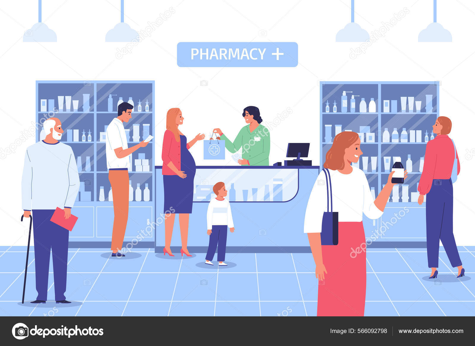 Pharmacy Flat Background Stock Vector by ©macrovector #566092798