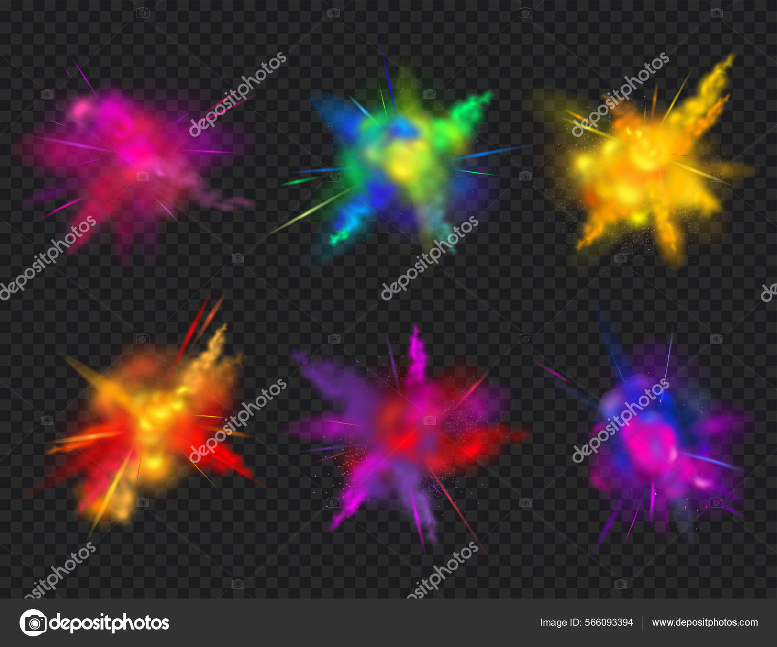 Realistic Colored Splashes Transparent Icon Set Stock Vector by ...