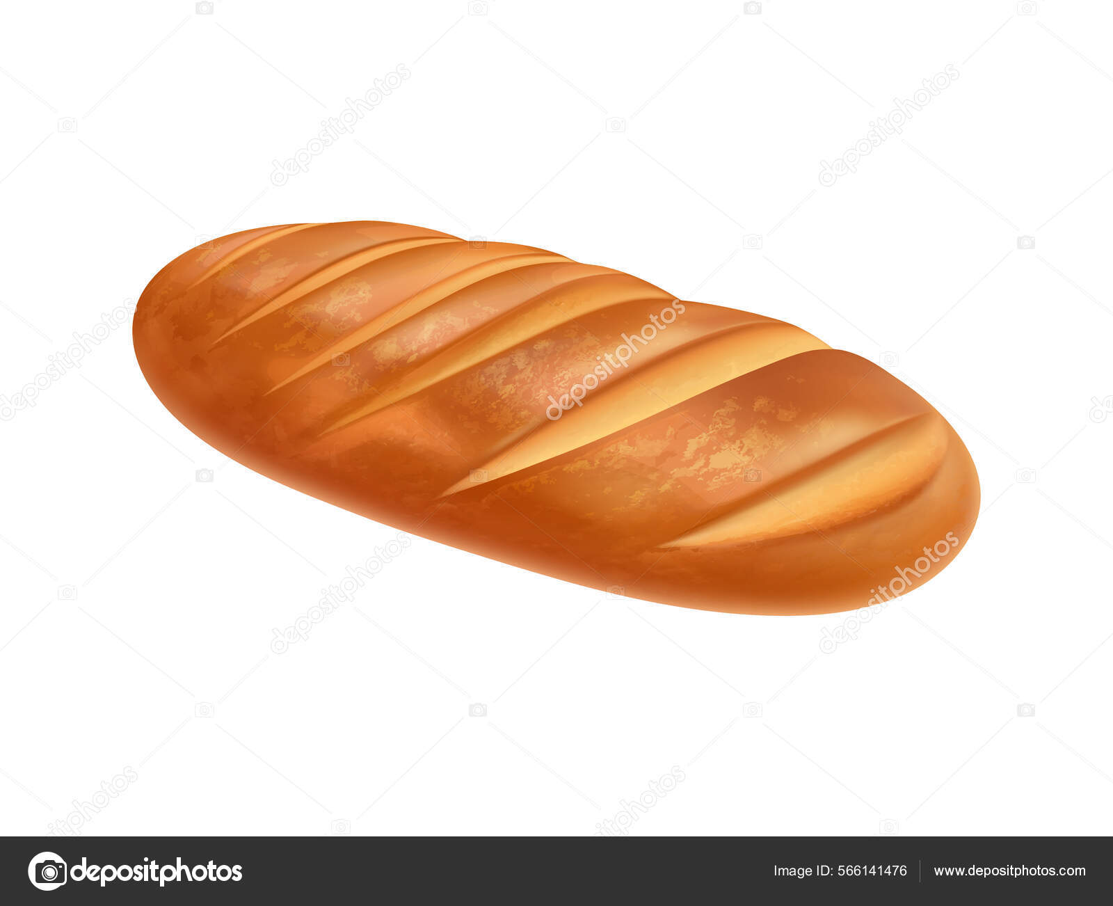 Bread Loaf Realistic Composition Stock Vector by ©macrovector 566141476