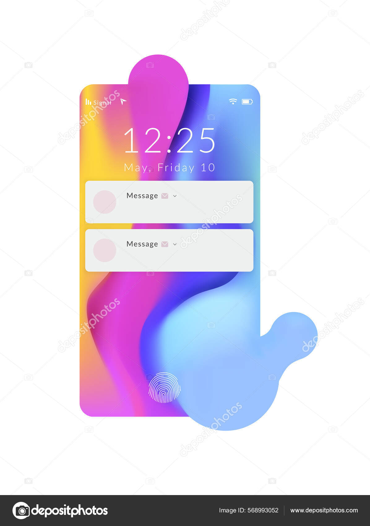 Swirly Home Screen Composition Stock Vector by ©macrovector 568993052