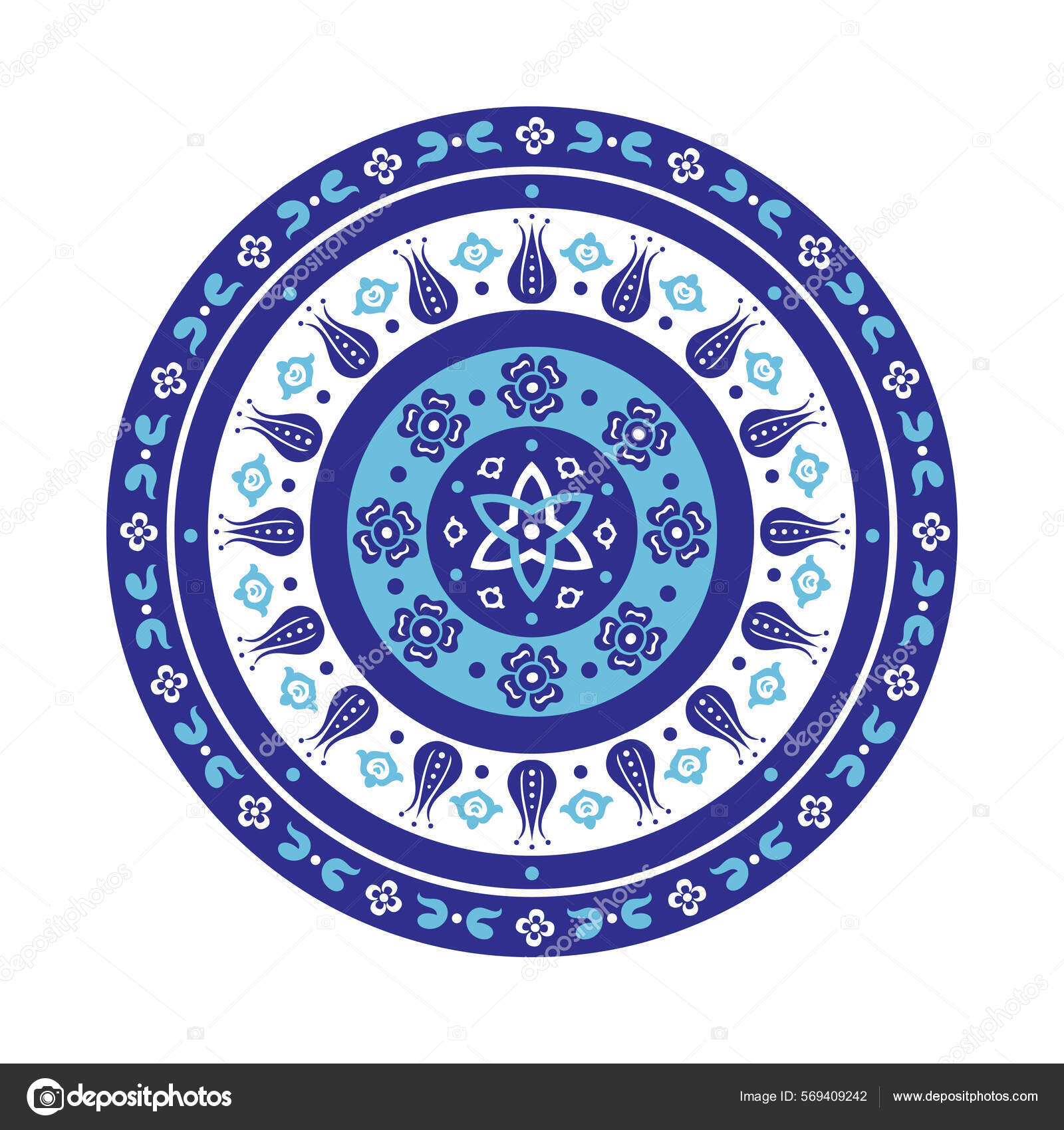 Turkish Ornate Plate Composition Stock Vector by ©macrovector 569409242