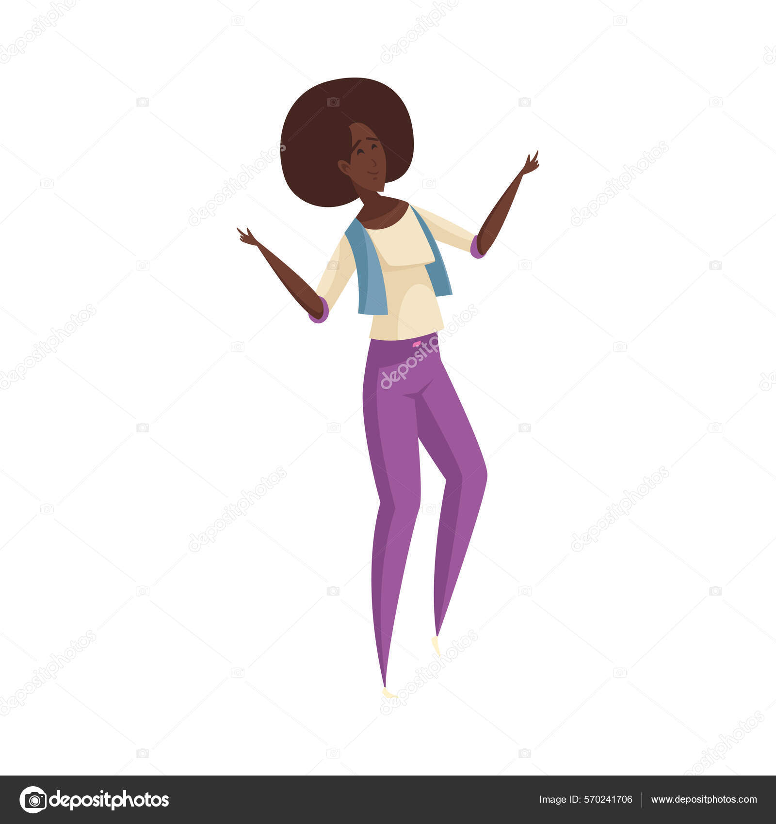 Black Girl Dancing Composition Stock Vector Image by ©macrovector ...