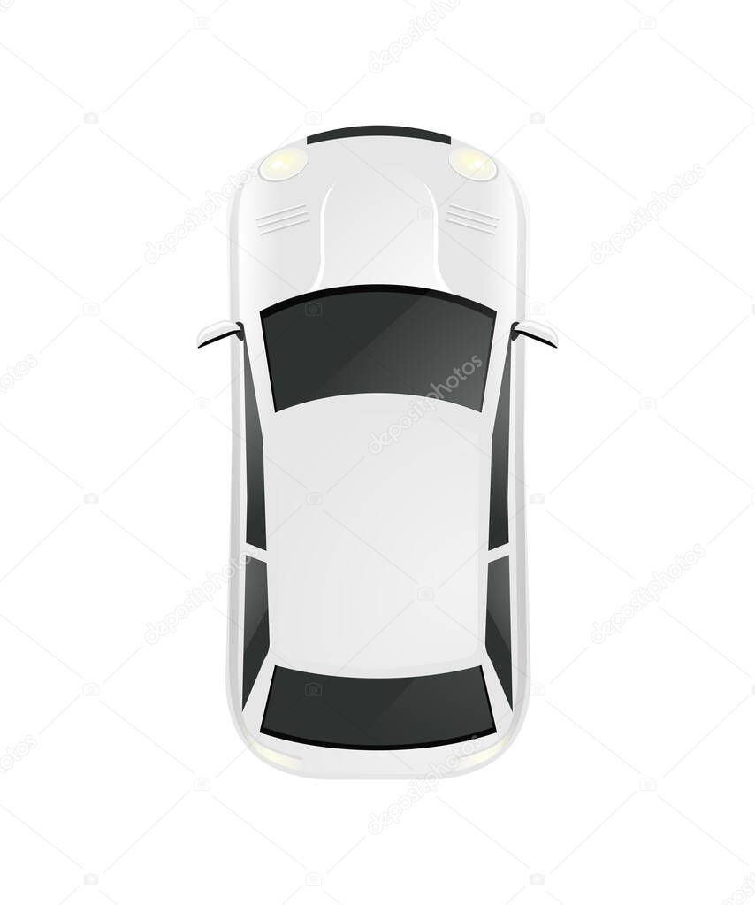 Road Cars Trees Top View Composition Isolated Image Street Constructor ...