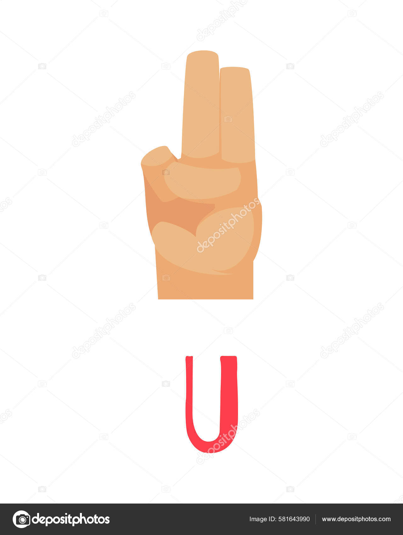 Deaf Dumb Composition Isolated Ornate Letter Human Hand Showing ...
