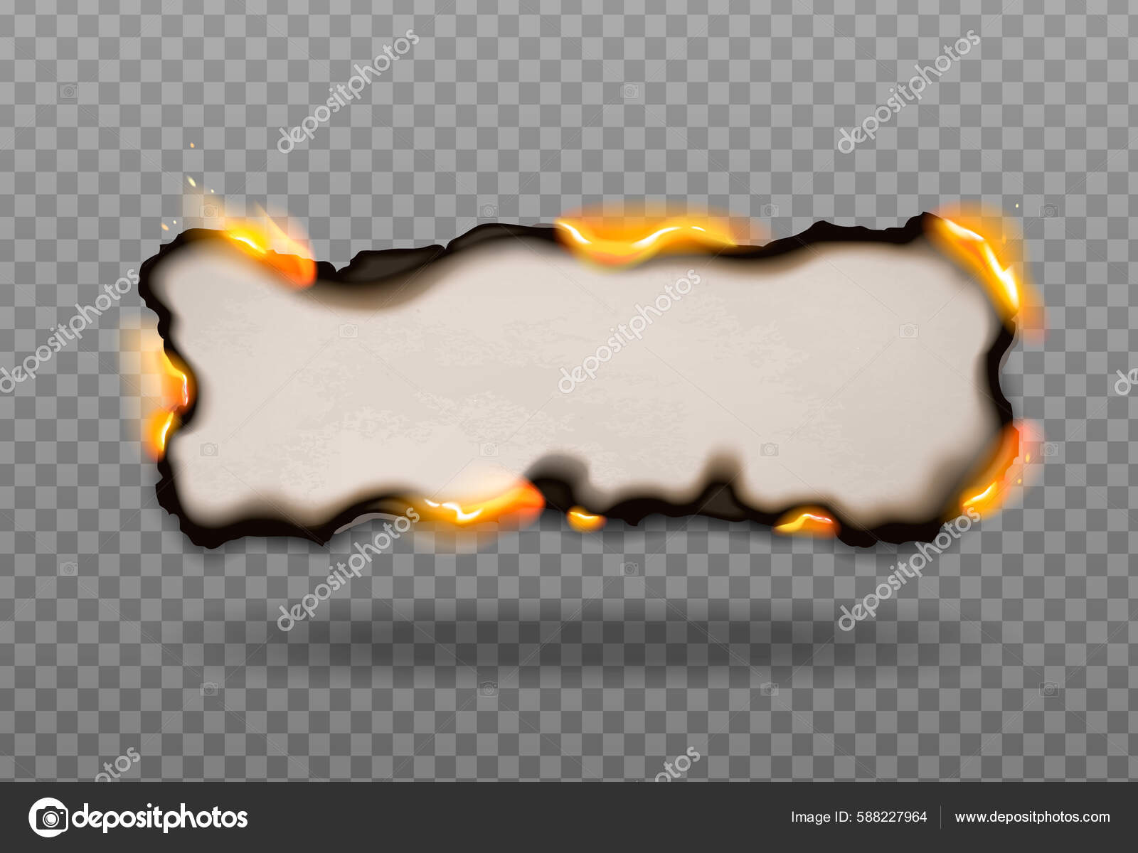 Burnt Paper Realistic Composition Transparent Background Hole Burning ...