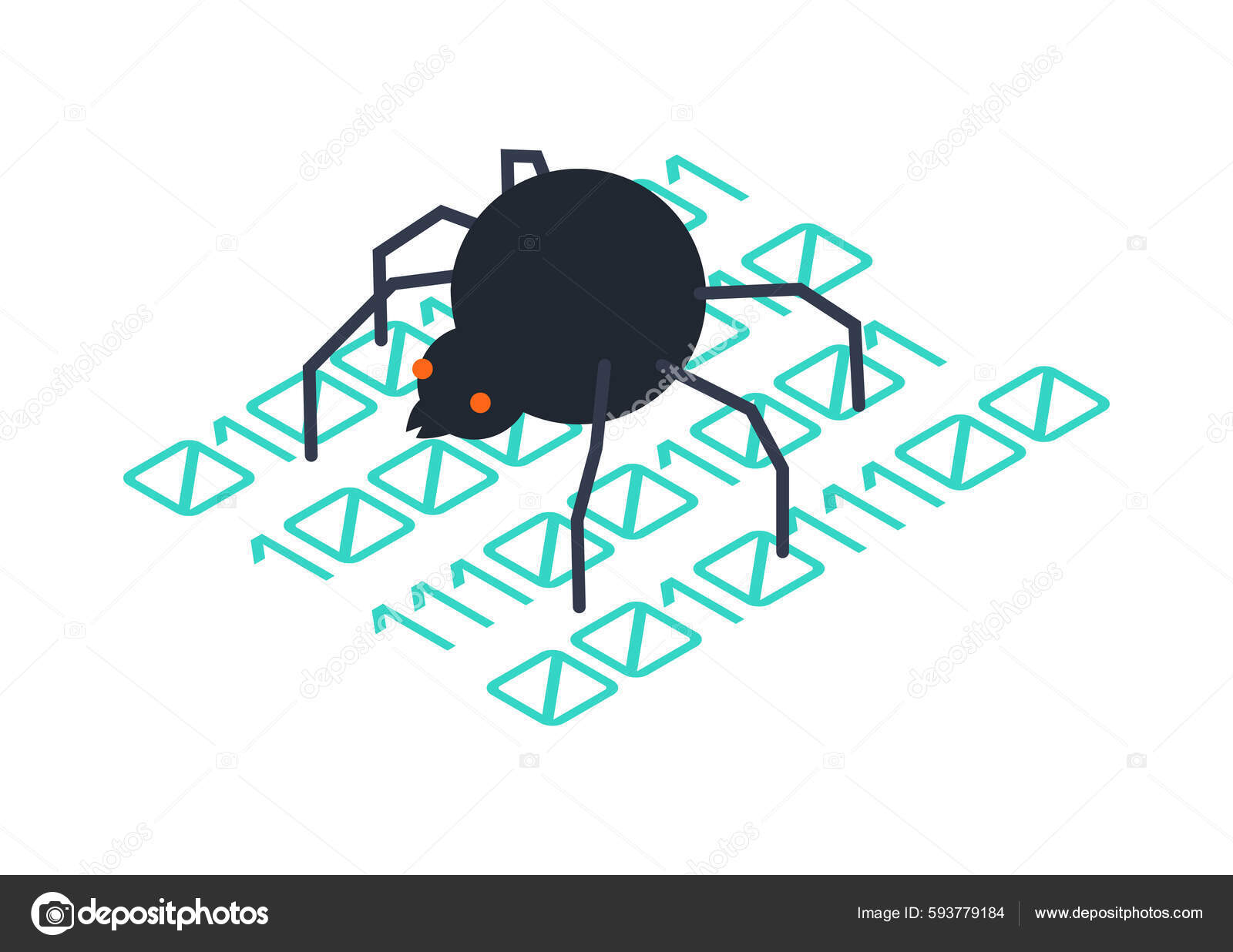 Composition Pirate Informatique Isométrique Avec Image Concept Isolée ...